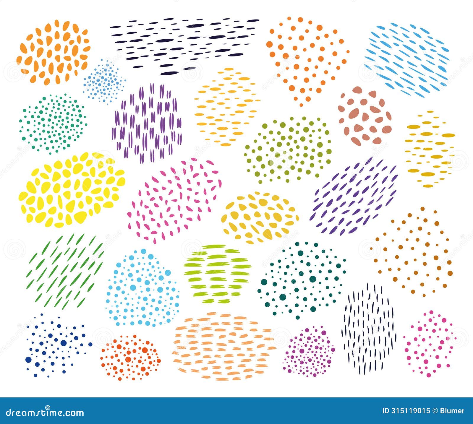 Abstract Vector Doodle Dots Design Elements Set Stock Illustration ...