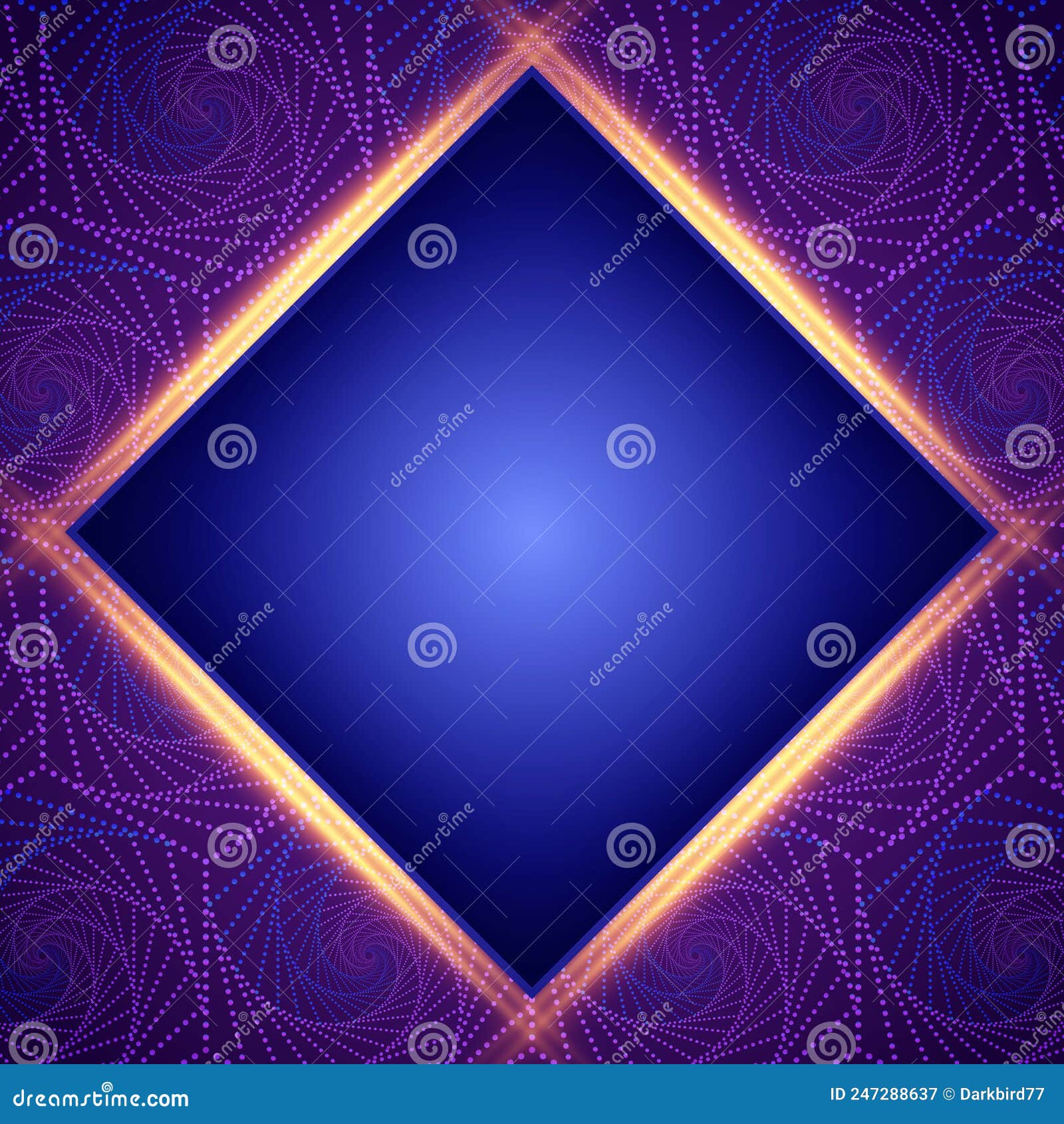 Abstract Vector Dots Spiral Pattern Blue Shining Background ...