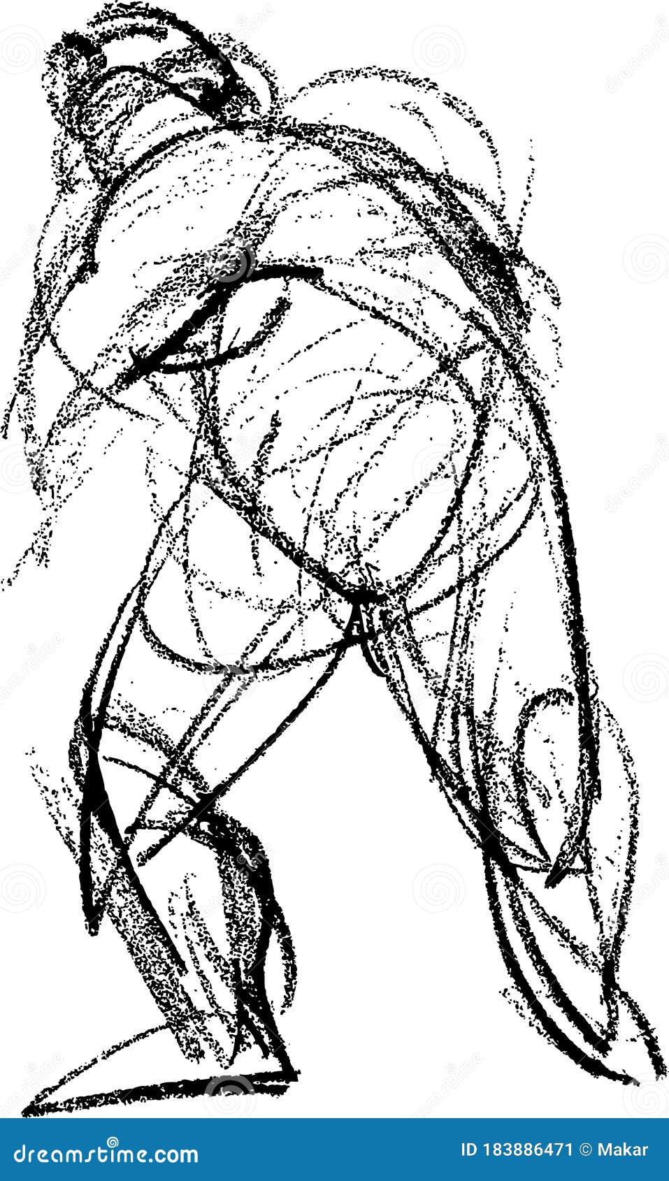 Vector Image of Sketch Doodle of Human Figure in Motion Stock Vector ...