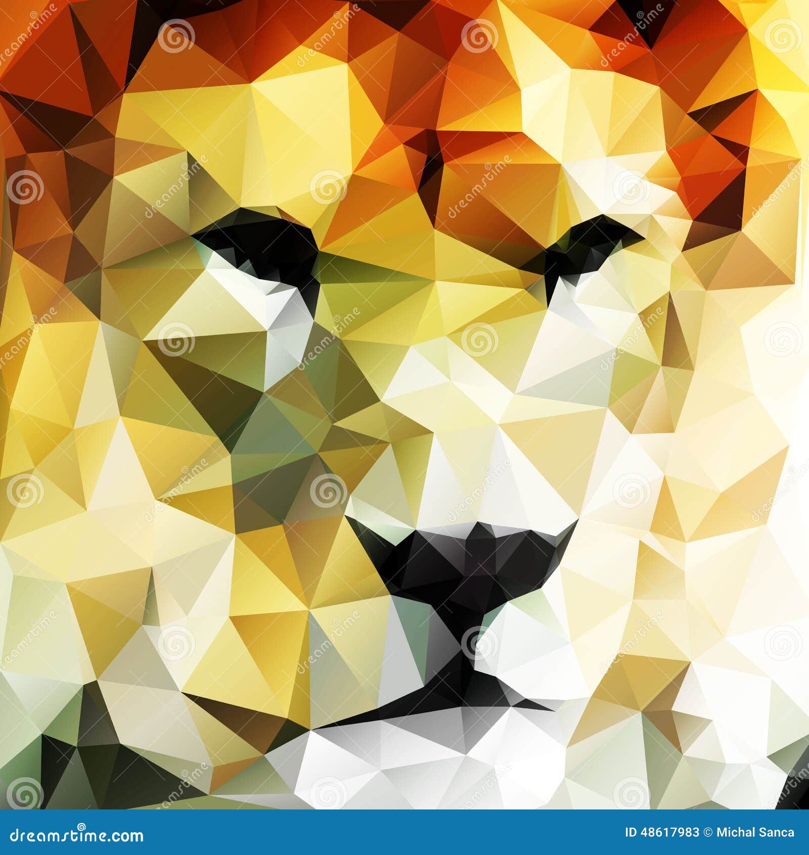 Abstract Vector Drawing of a Lion S Head Stock Vector - Illustration of ...