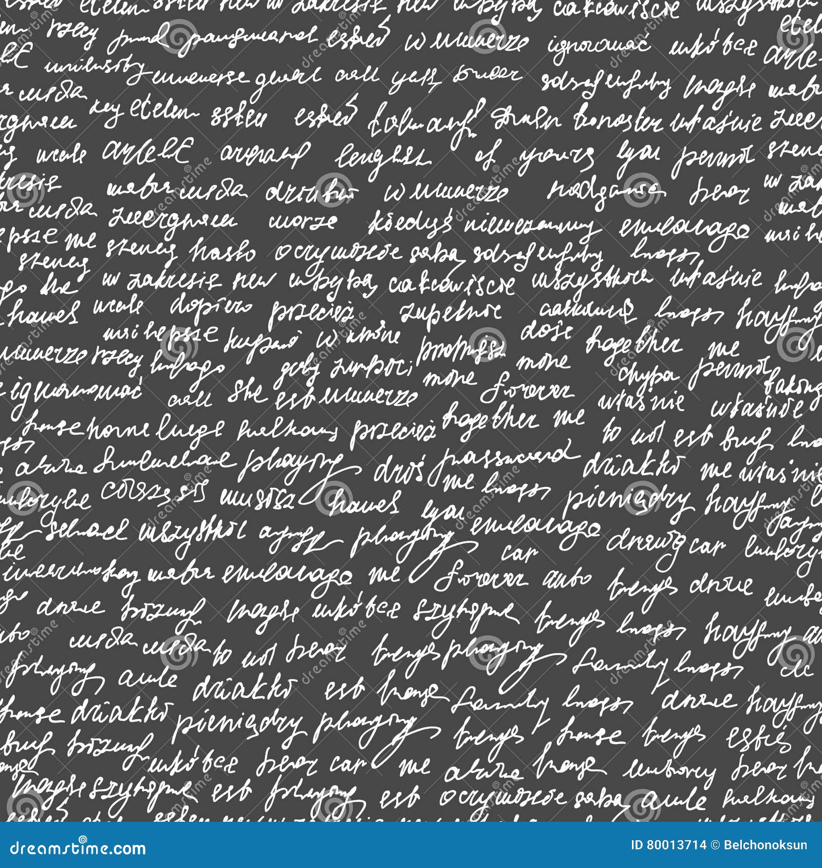 Abstract Vector Endless Seamless Texture with Handwritten Text, Words ...