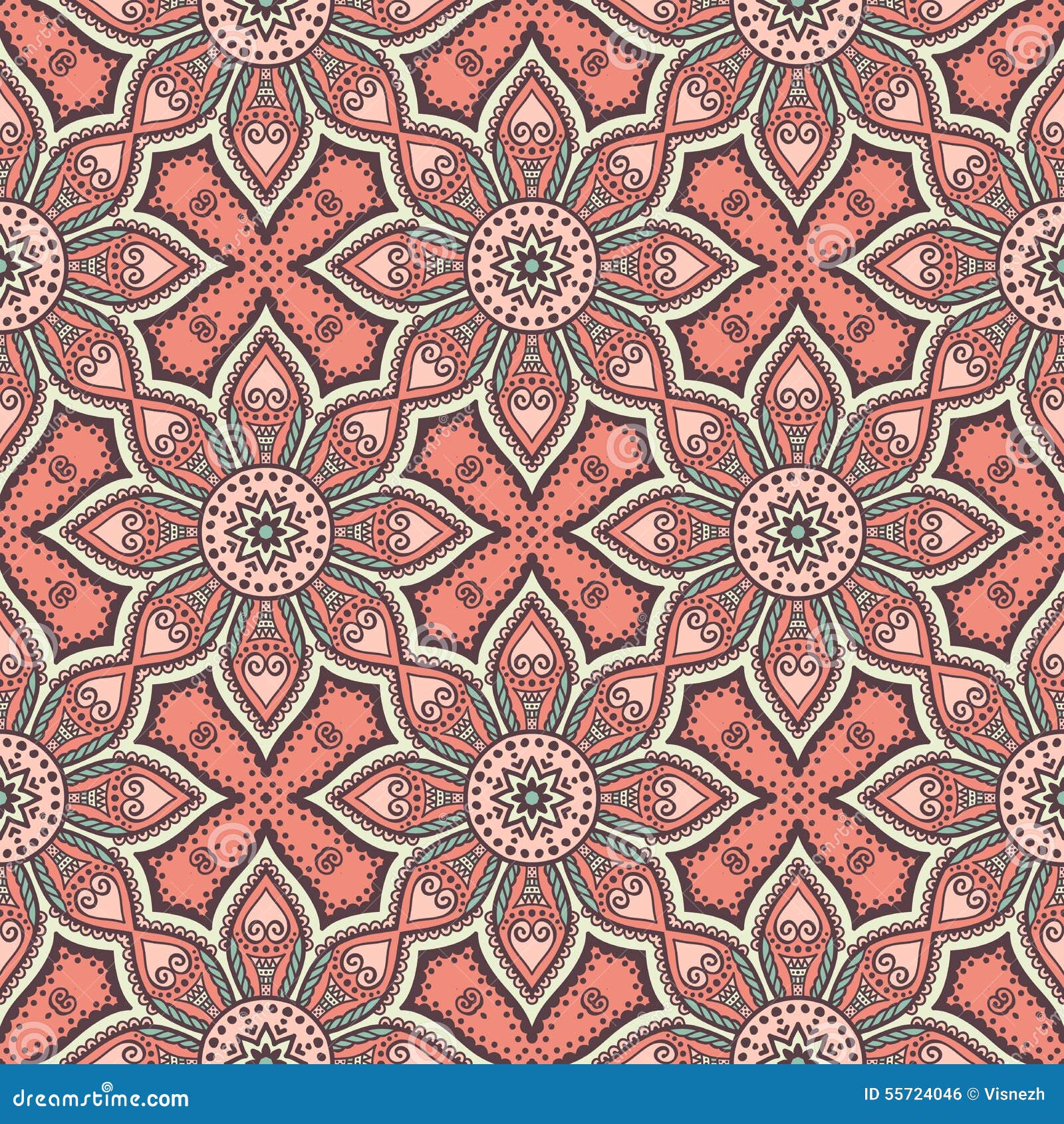 Abstract Vector Ethnic Background Seamless Pattern Stock Vector ...