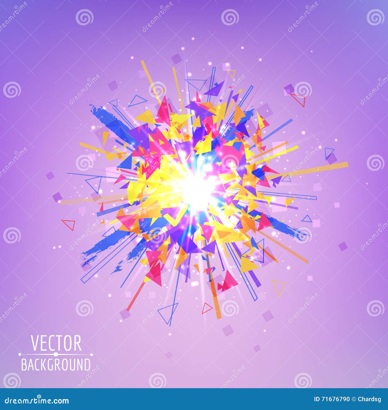 Abstract Vector Explosion. Colorful Glowing Blast Stock Vector ...