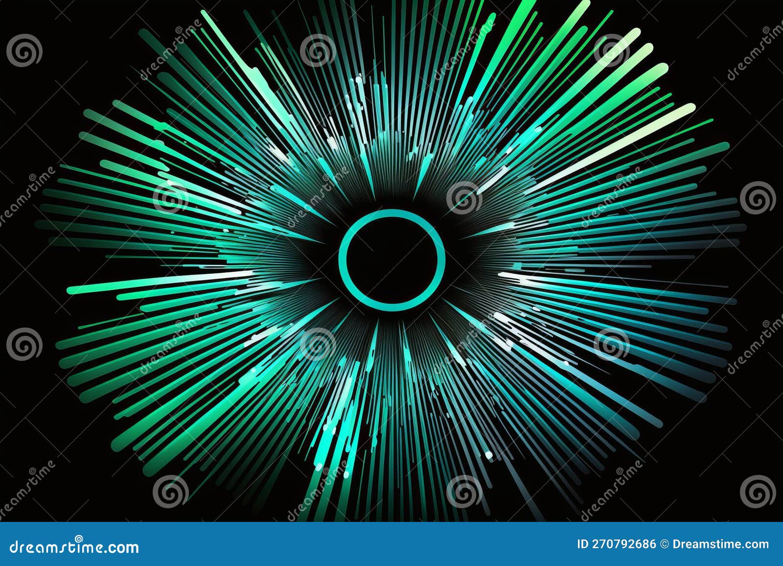 Abstract Explosion Lines Equalizer Pattern Circle Shape in Blue Green ...