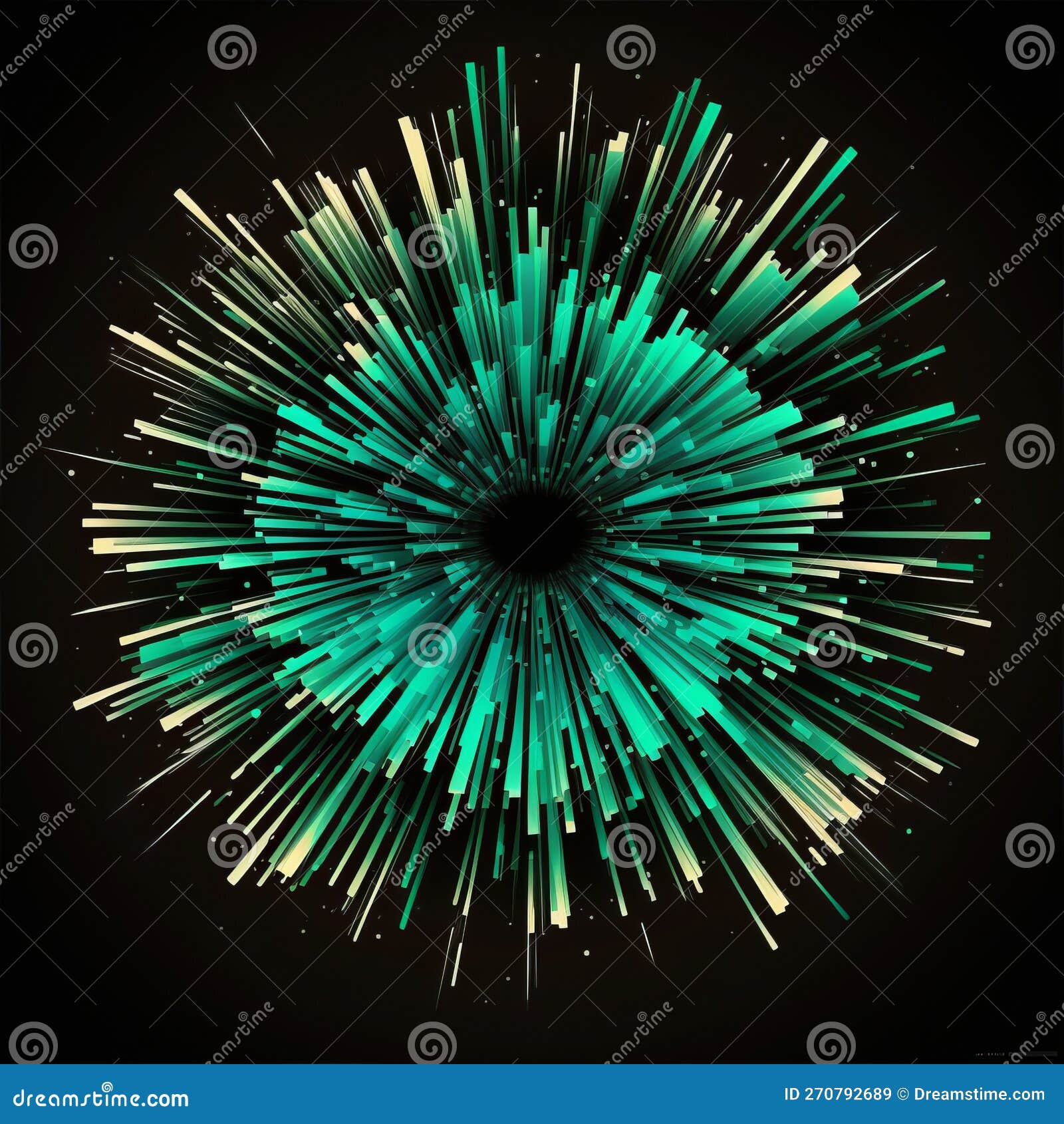 Abstract Explosion Lines Equalizer Pattern Circle Shape in Blue Green ...