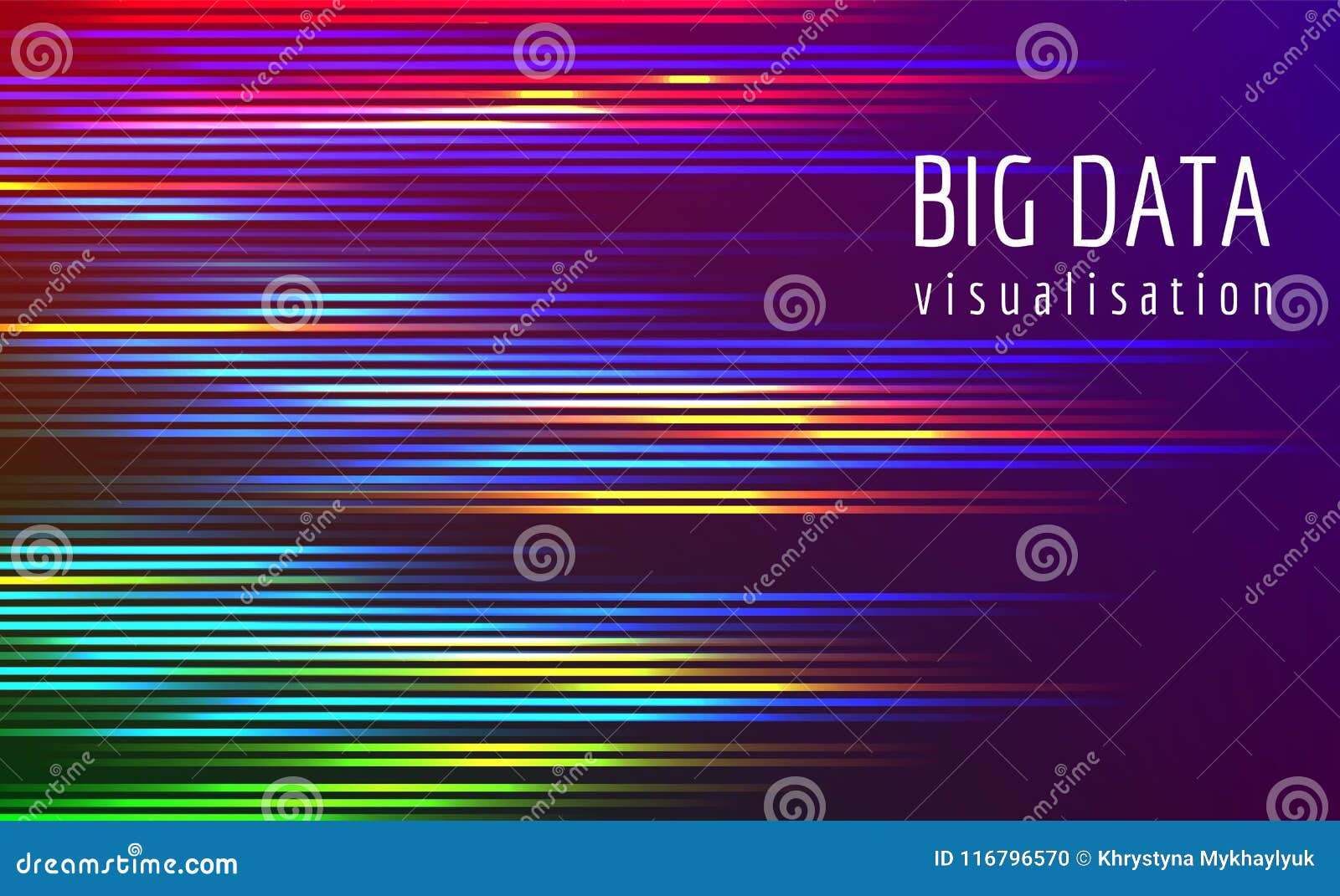Big Data Flow Vector Complex Visualisation. Stock Vector - Illustration ...