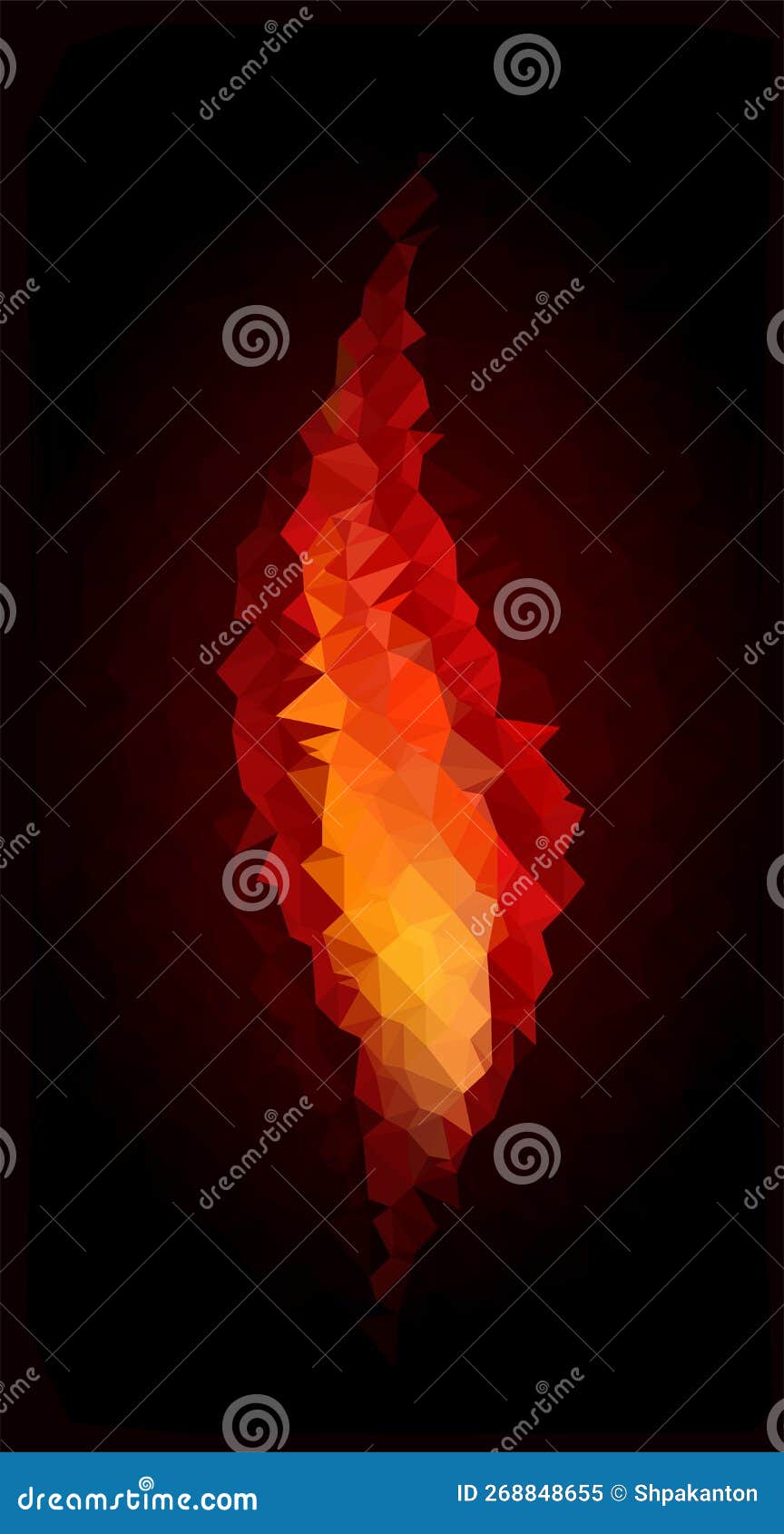 Abstract Vector Fire on a Black Background in Low Poly Style Stock ...