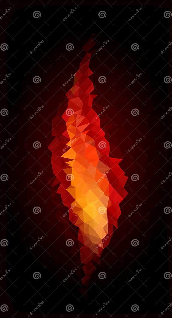 Abstract Vector Fire on a Black Background in Low Poly Style Stock ...