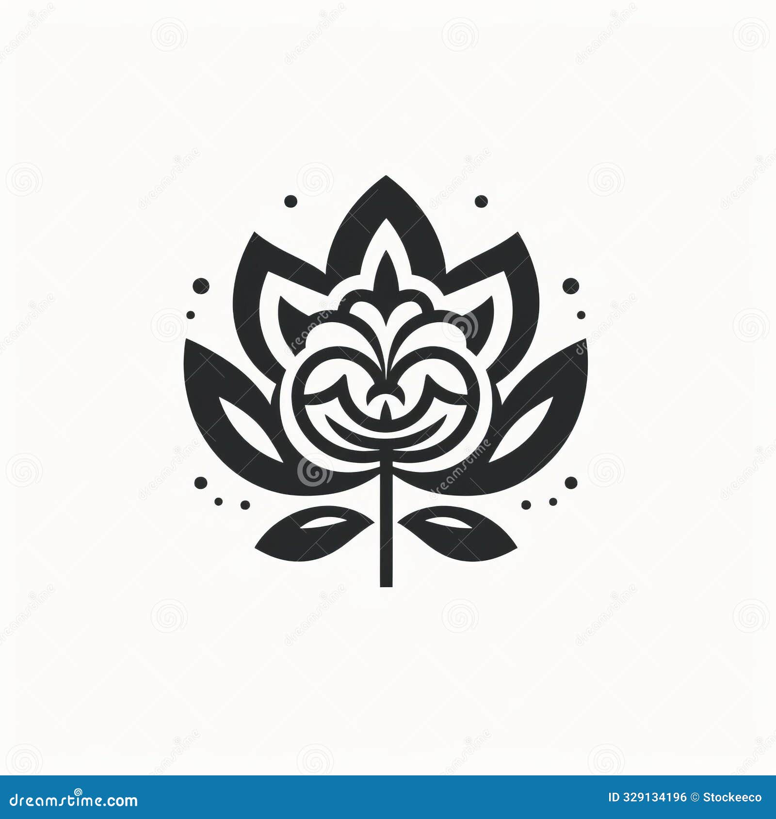 Abstract Vector Floral Flat Black Logo Design Framework Stock ...