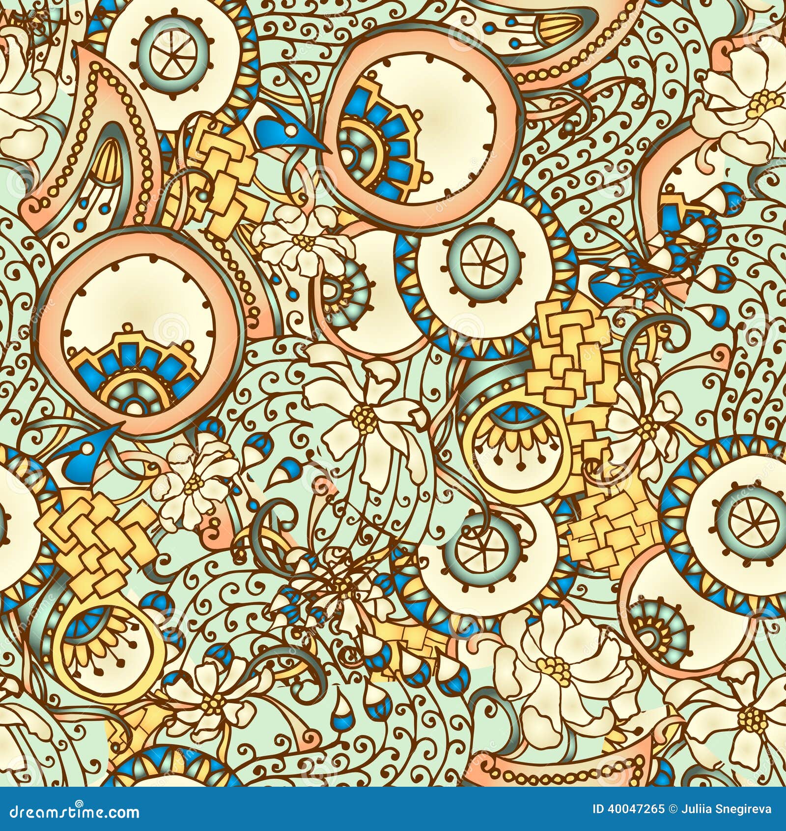 Abstract Vector Floral Seamless Background. Stock Vector - Illustration ...