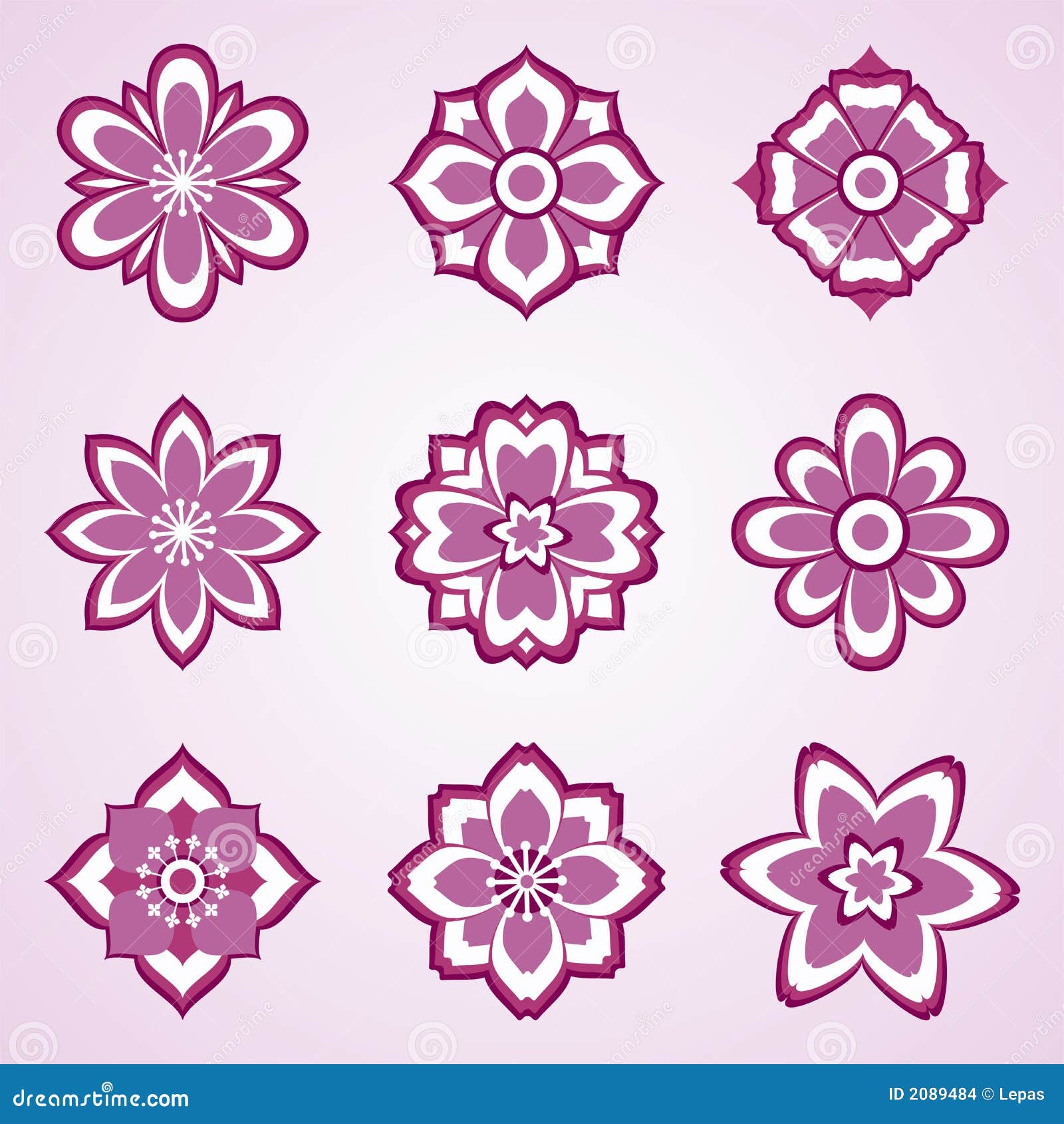 Abstract vector flower set stock vector. Illustration of decoration ...
