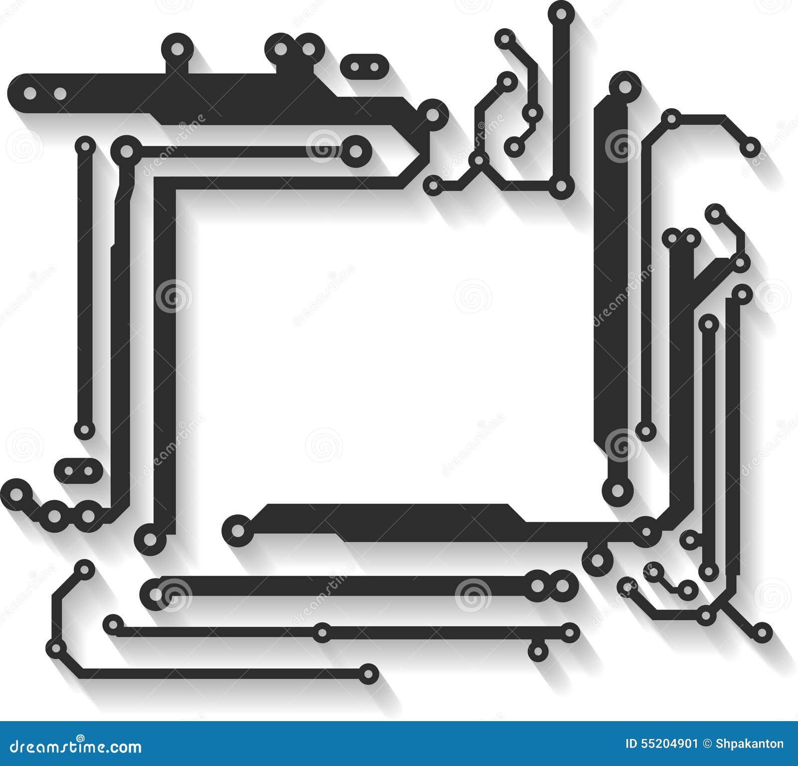 Abstract Vector Frame with Shadow in PCB-layout Style. Stock Vector ...