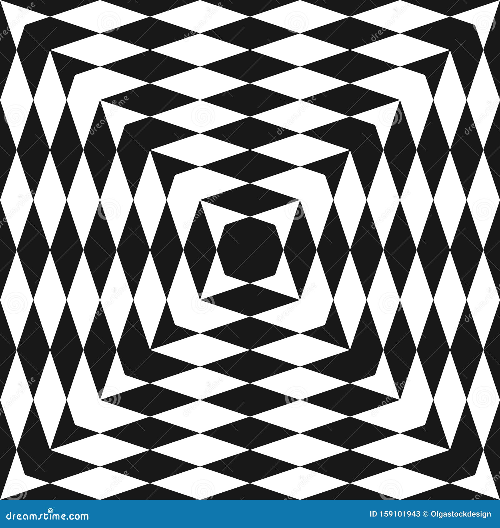 Abstract Vector Geometric Checkered Pattern. Seamless Black and White ...