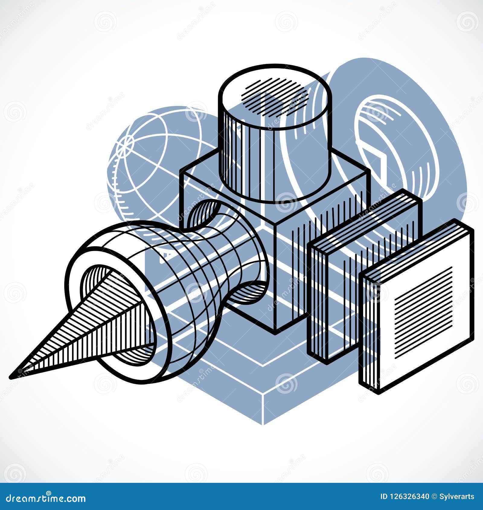 Abstract Vector Geometric Form, 3D Creative Shape. Stock Vector ...