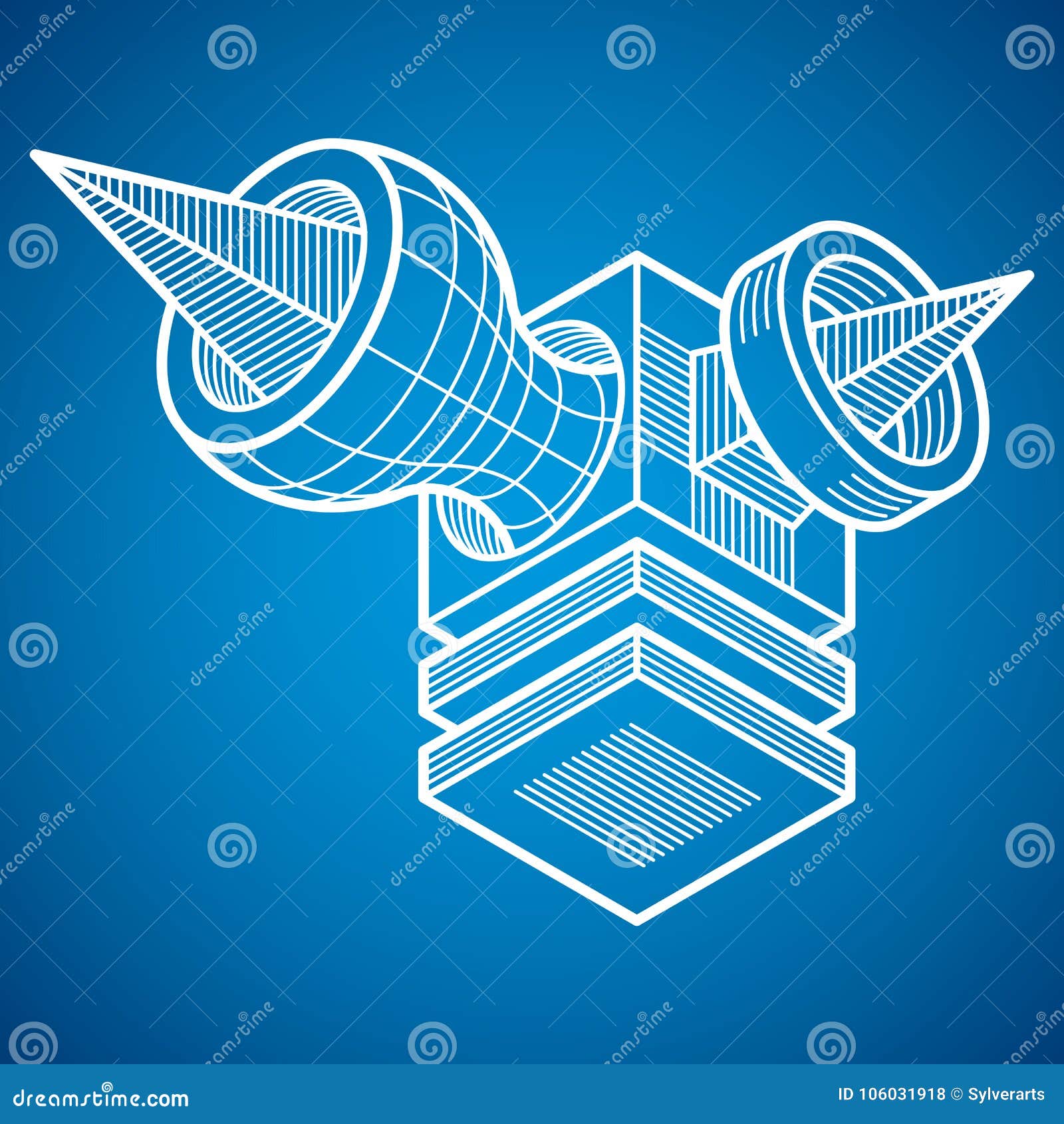 Abstract Vector Geometric Form, 3D Polygonal Shape. Stock Vector ...