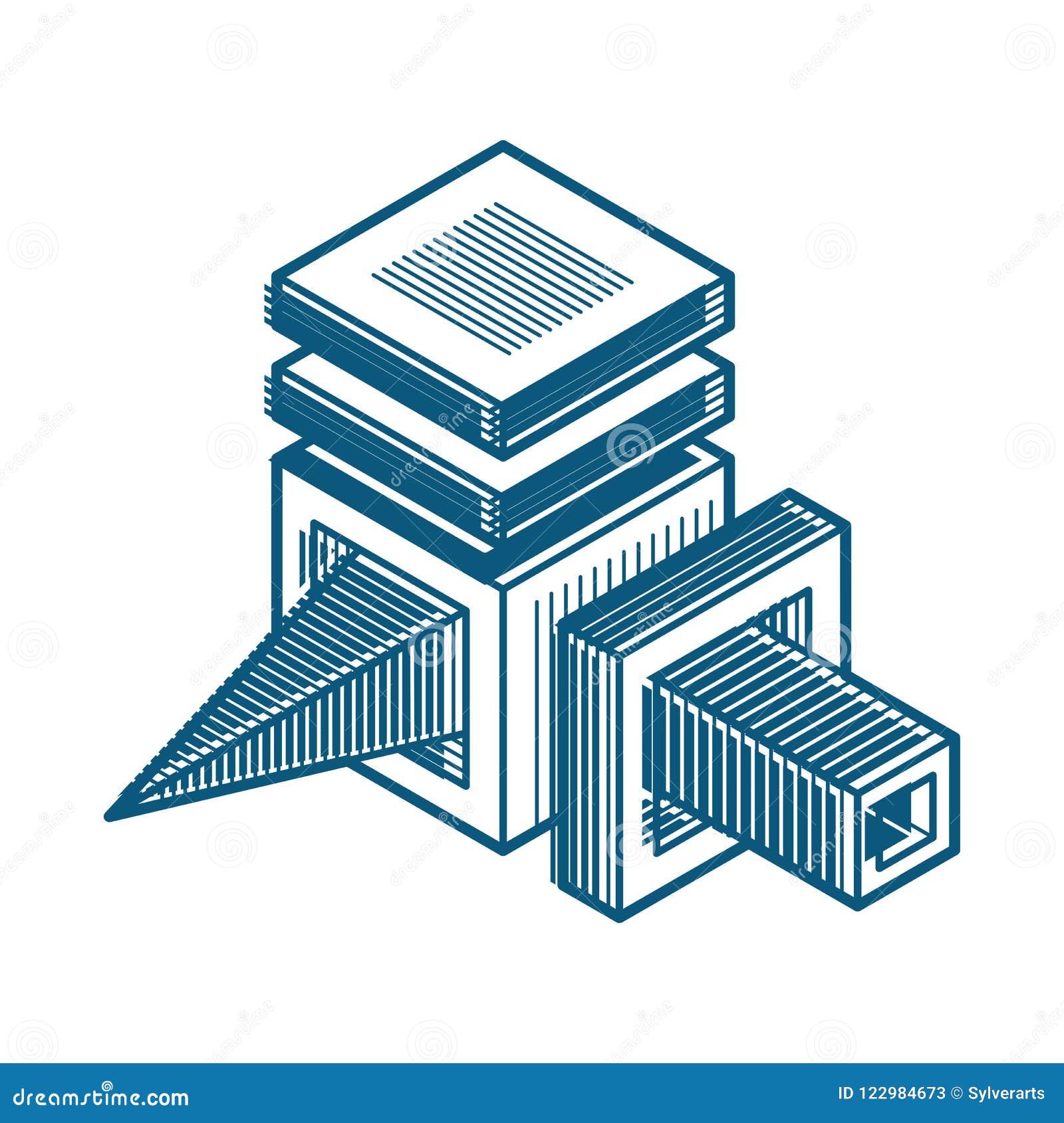 Abstract Vector Geometric Form, 3D Polygonal Shape. Stock Vector ...