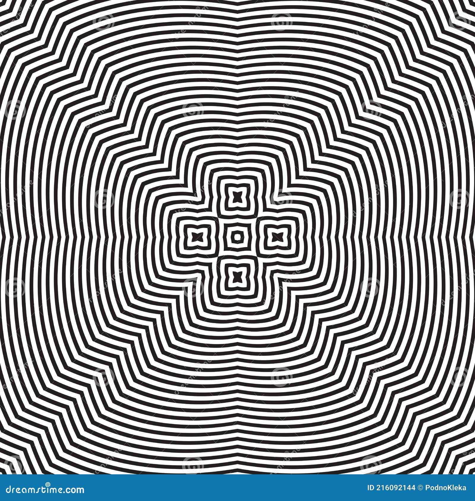 Symmetrical Eye Illusion Square Stripe Line Op Art.Geometric B/W ...