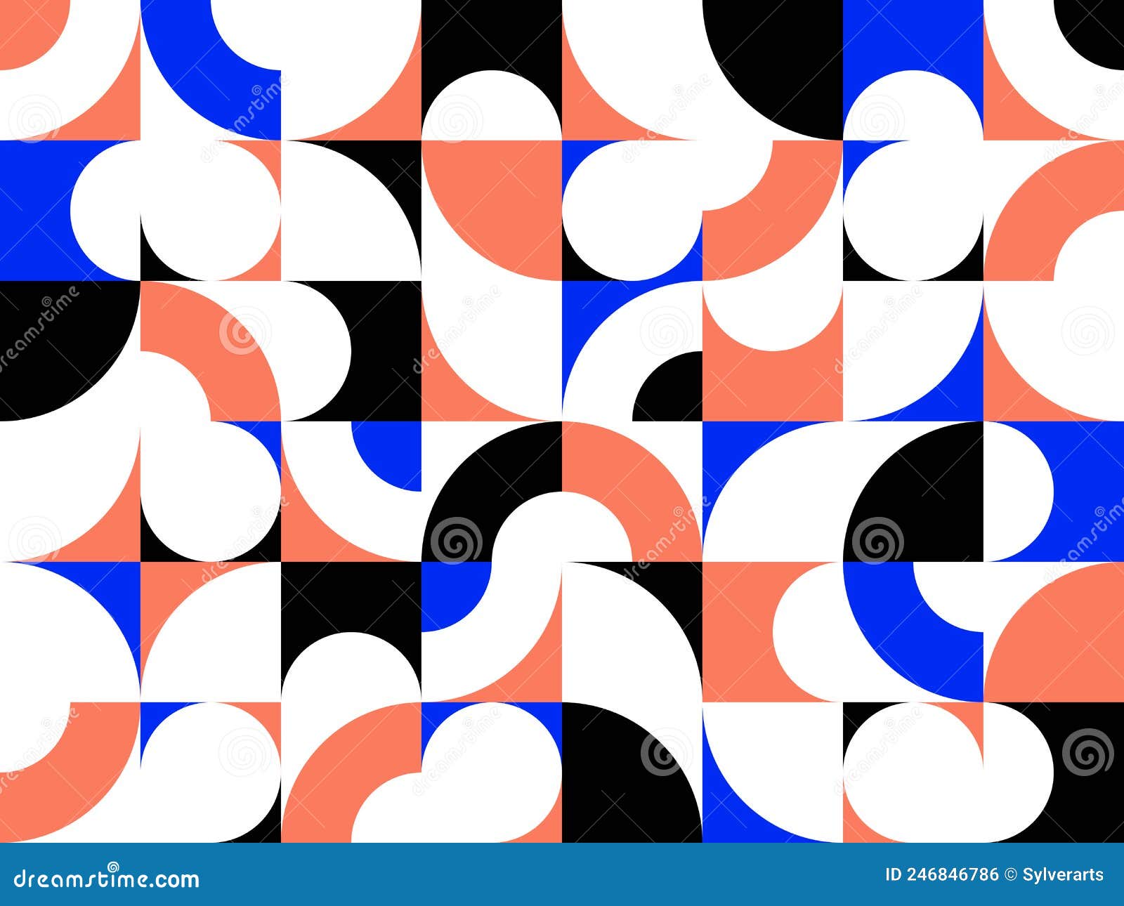 Abstract Vector Geometric Seamless Pattern, Color Simple Geometric ...