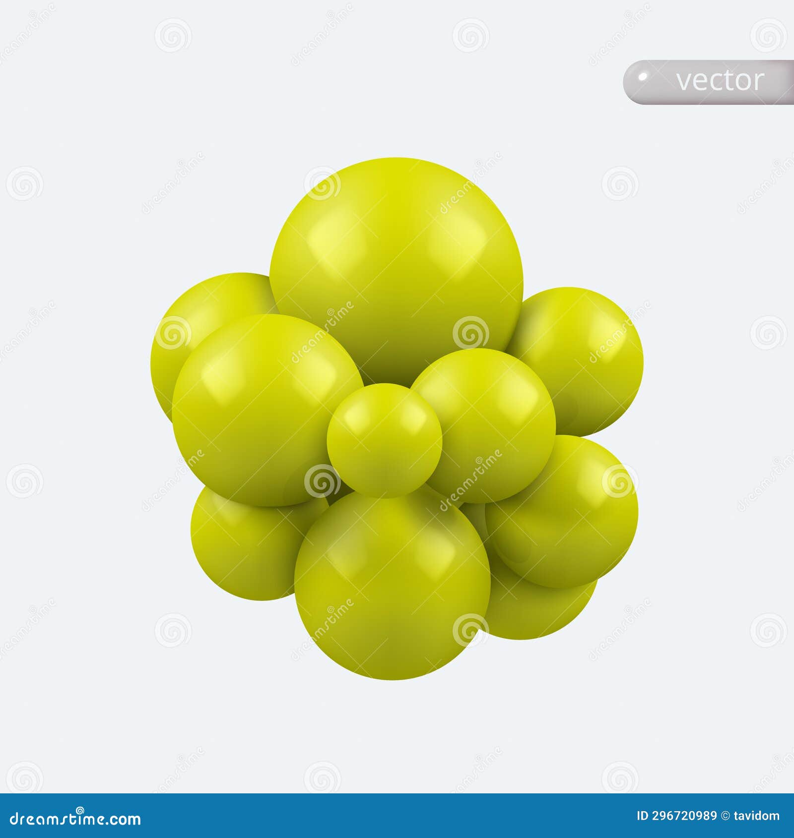 Abstract Vector Geometric Shape. Modern Object with Spheres. 3d Vector ...