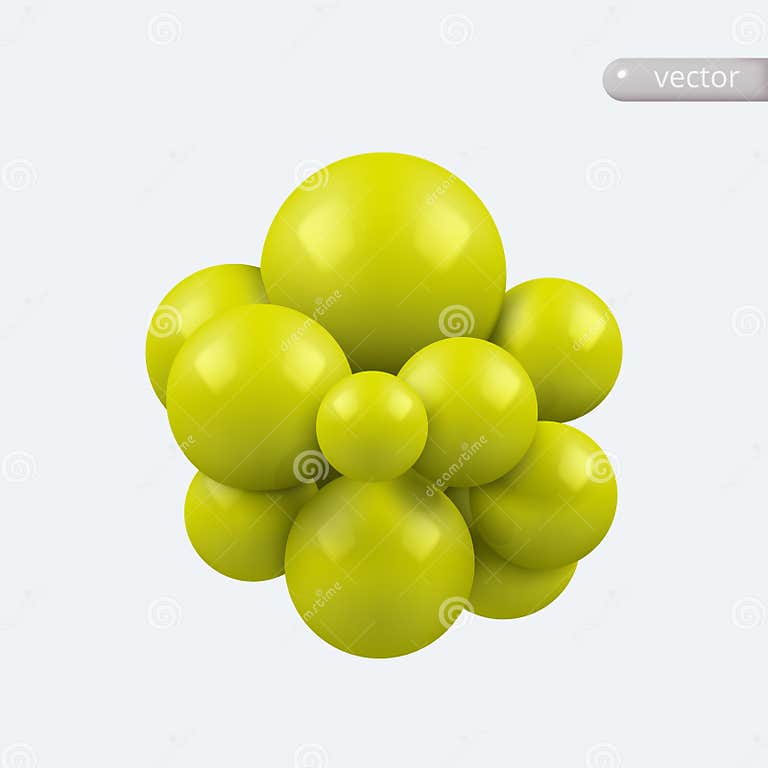 Abstract Vector Geometric Shape. Modern Object with Spheres. 3d Vector ...