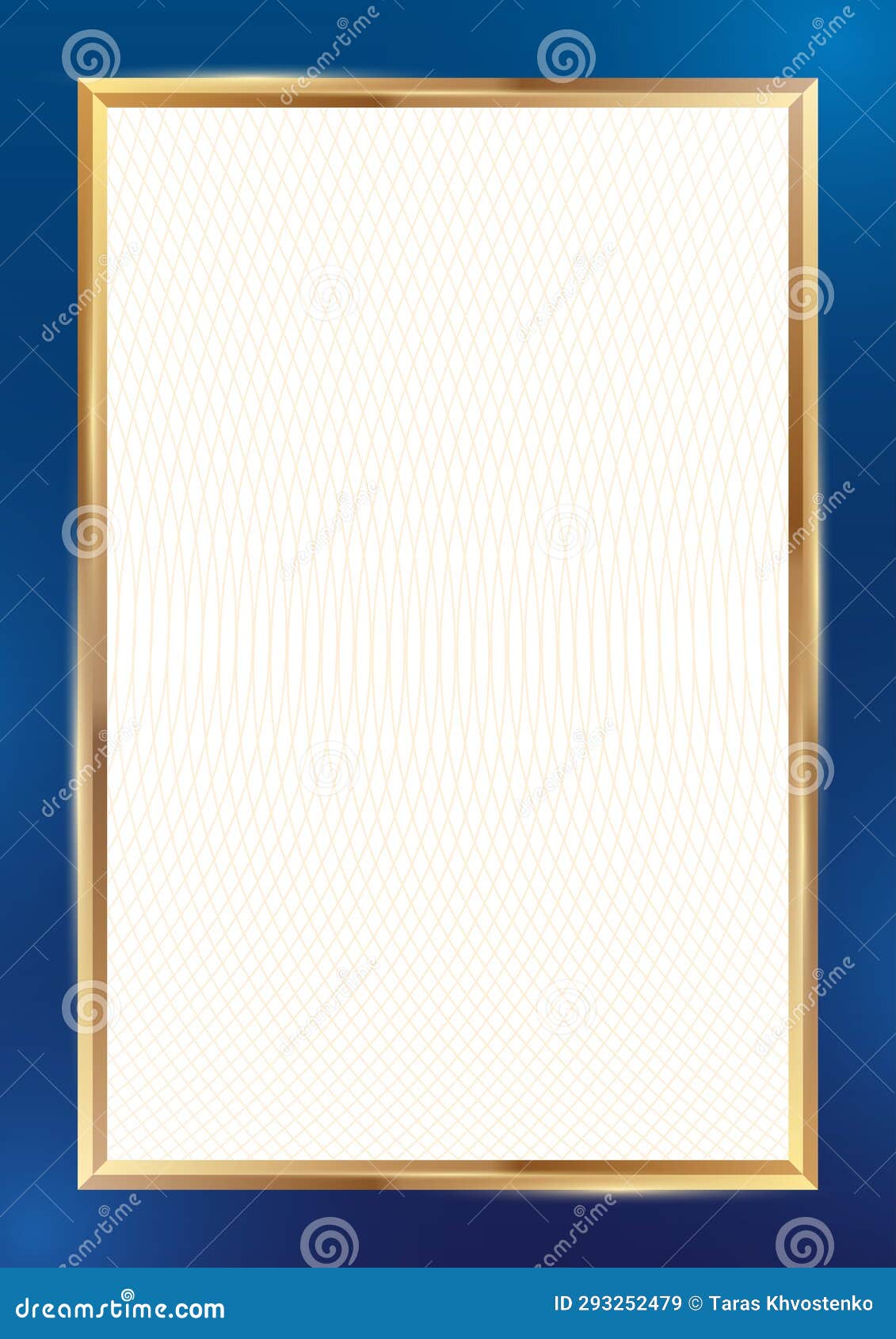 Vector Gold and Blue Background Frame Stock Illustration - Illustration ...