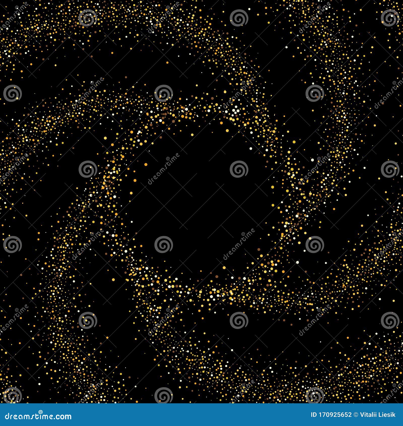 Abstract Gold Dust Glitter Star Wave Background, Vector Design Template ...