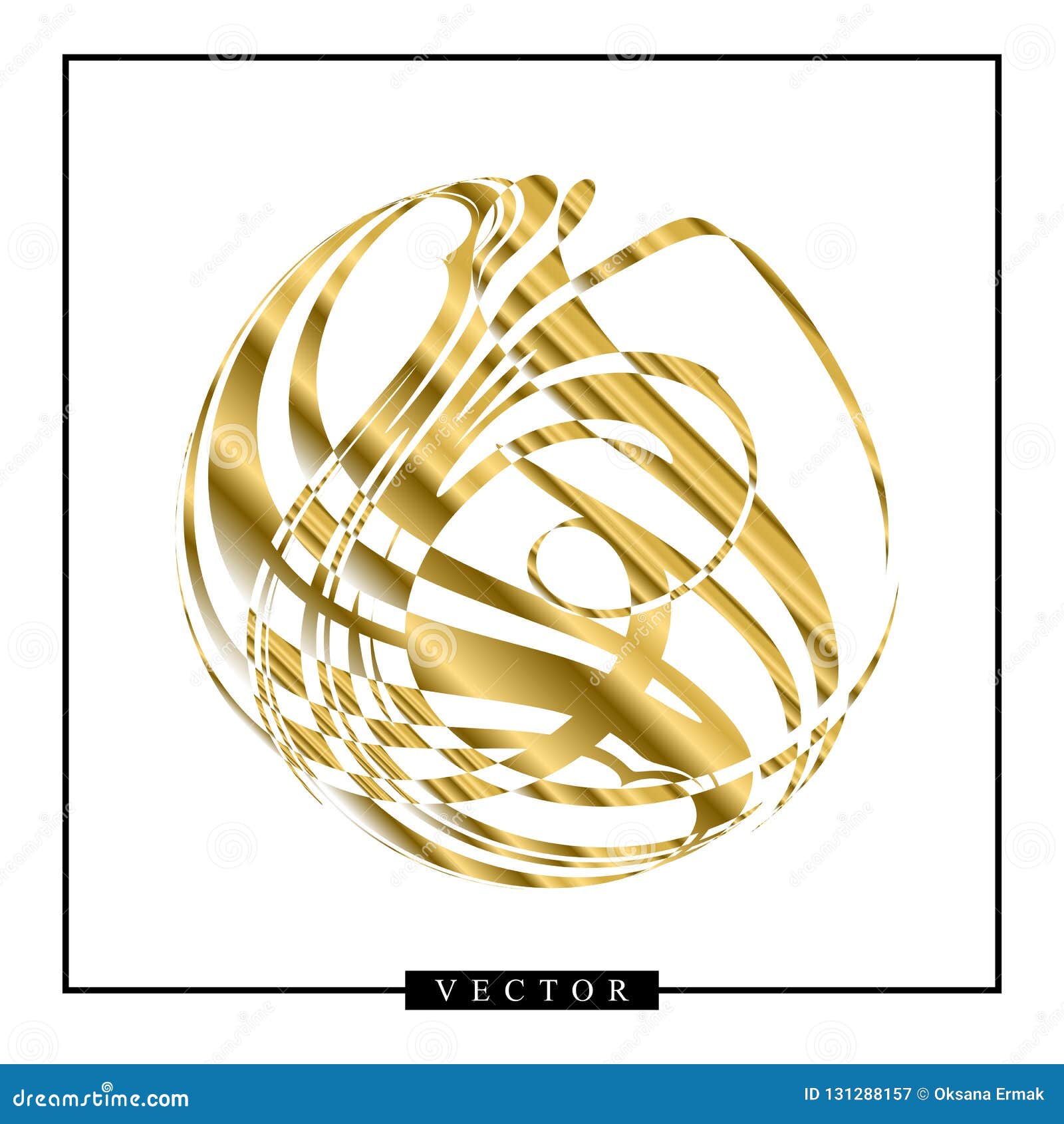 Abstract Vector Golden Shape on White Background Stock Vector ...