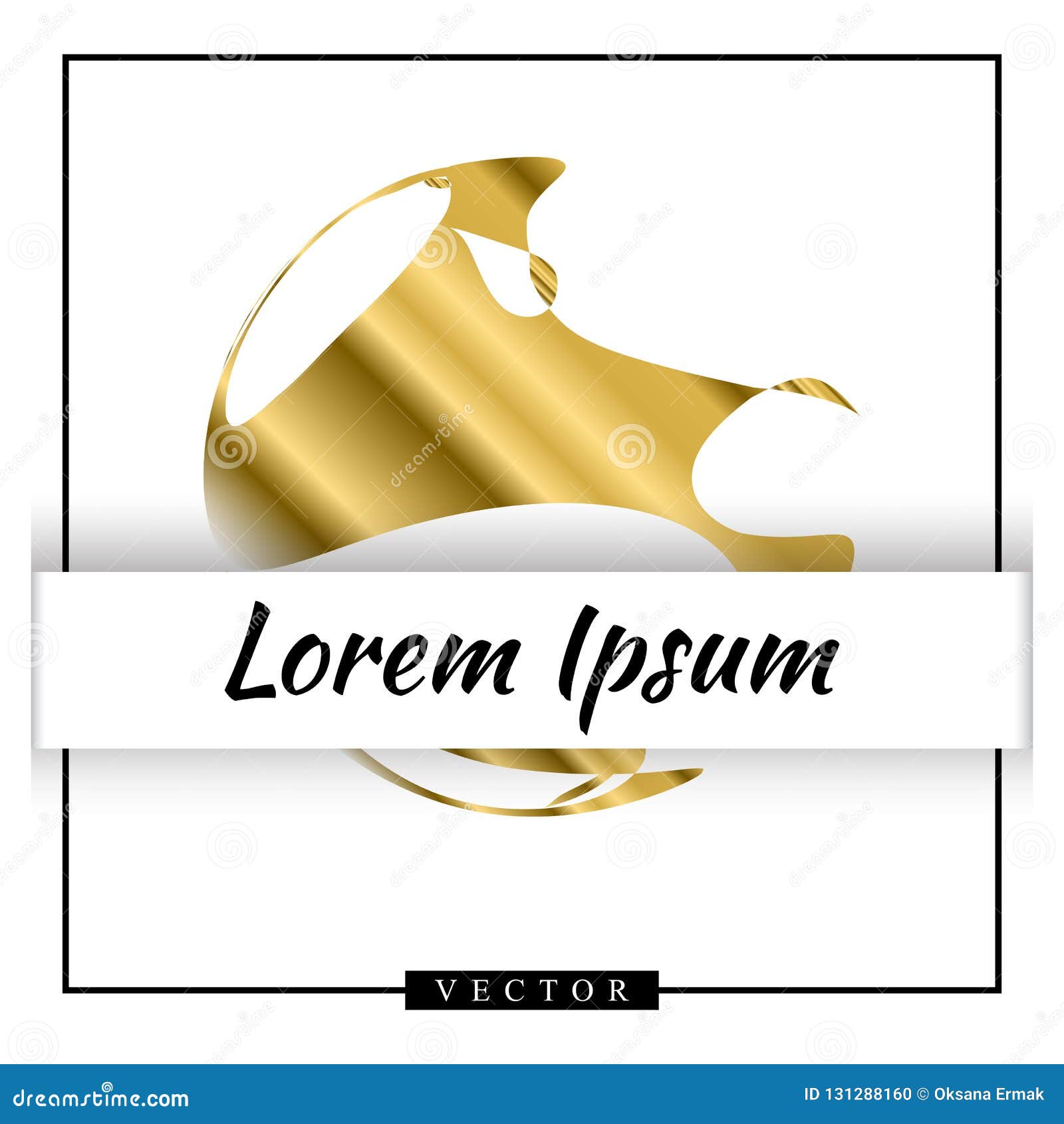 Abstract Vector Golden Shape on White Background Stock Vector ...