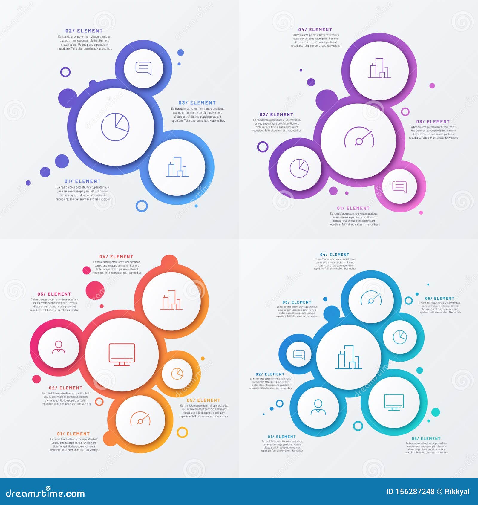Abstract Vector Gradient Minimalistic Infographic Template Composed of ...