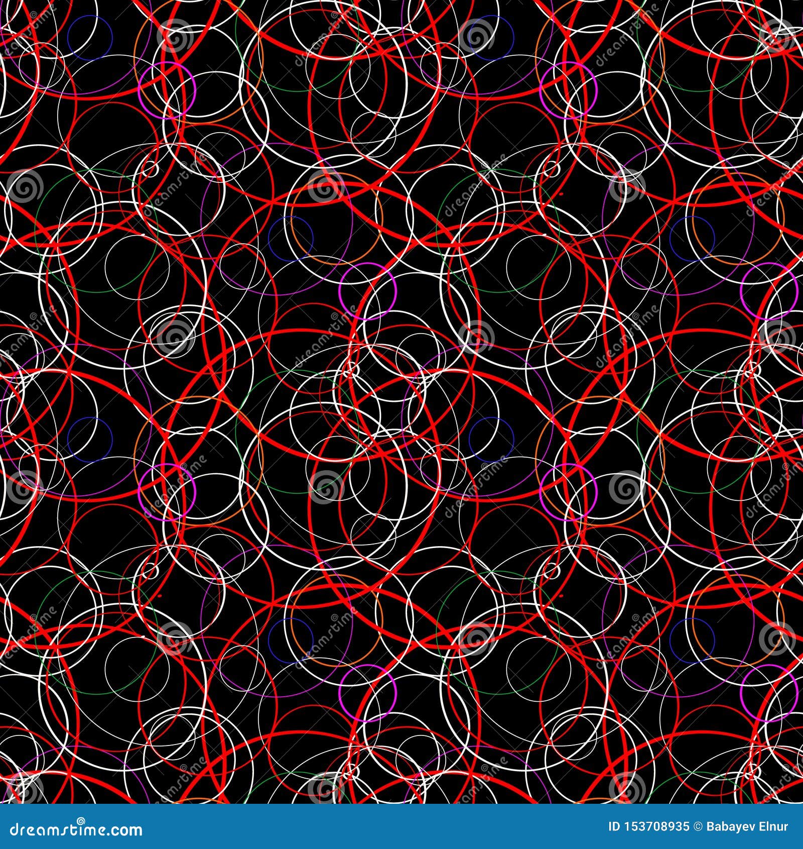Abstract Vector Graphic with Red and Black Random, Scattered Circles ...