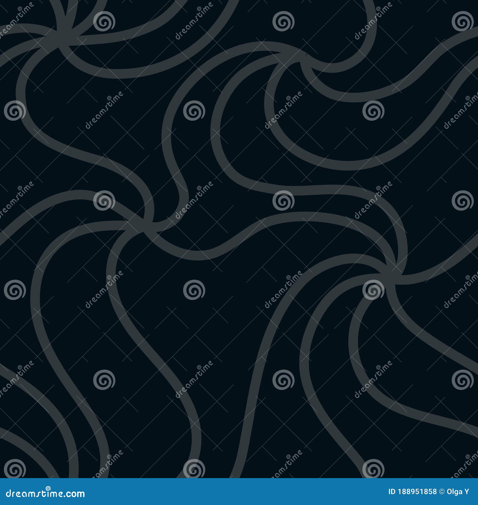 Abstract Vector Gray Curved Lines on a Black Background. Seamless ...