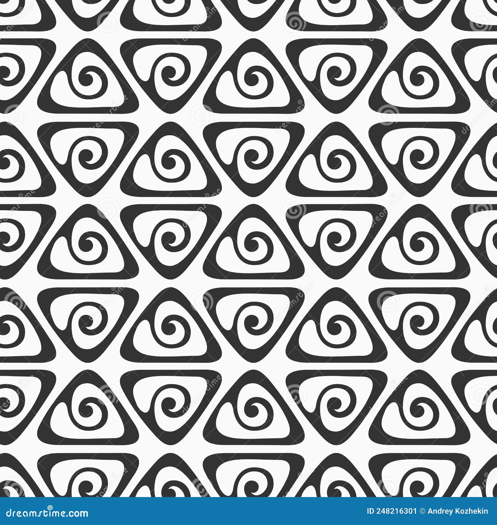 Abstract Vector Hand Drawn Triangles Seamless Pattern. Triangles with ...