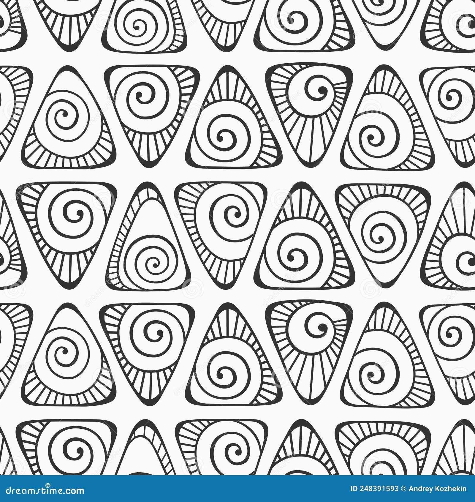 Abstract Vector Hand Drawn Triangles Seamless Pattern. Triangles with ...