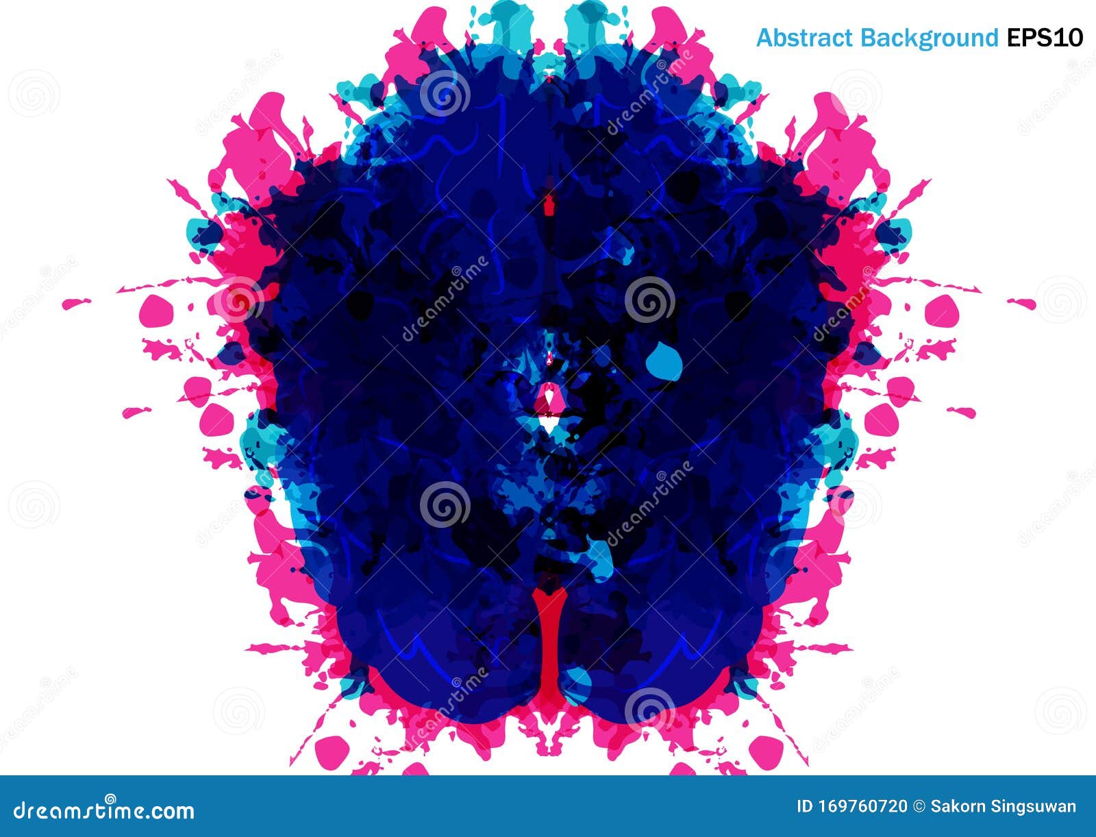 Abstract Vector Human Brain with Splatter Color Mind Design. Vector ...