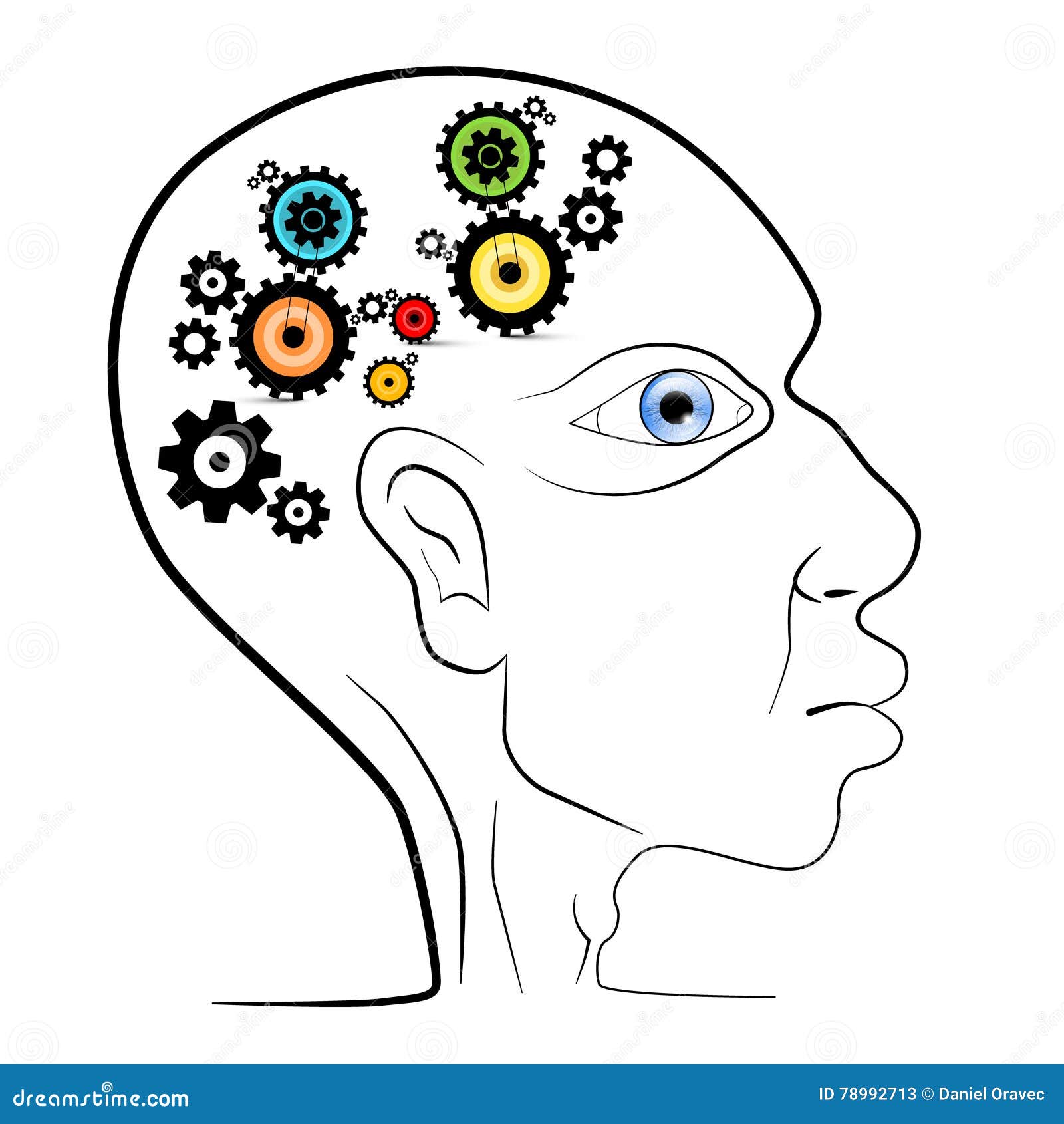 Abstract Vector Human Head with Cogs Stock Vector - Illustration of ...