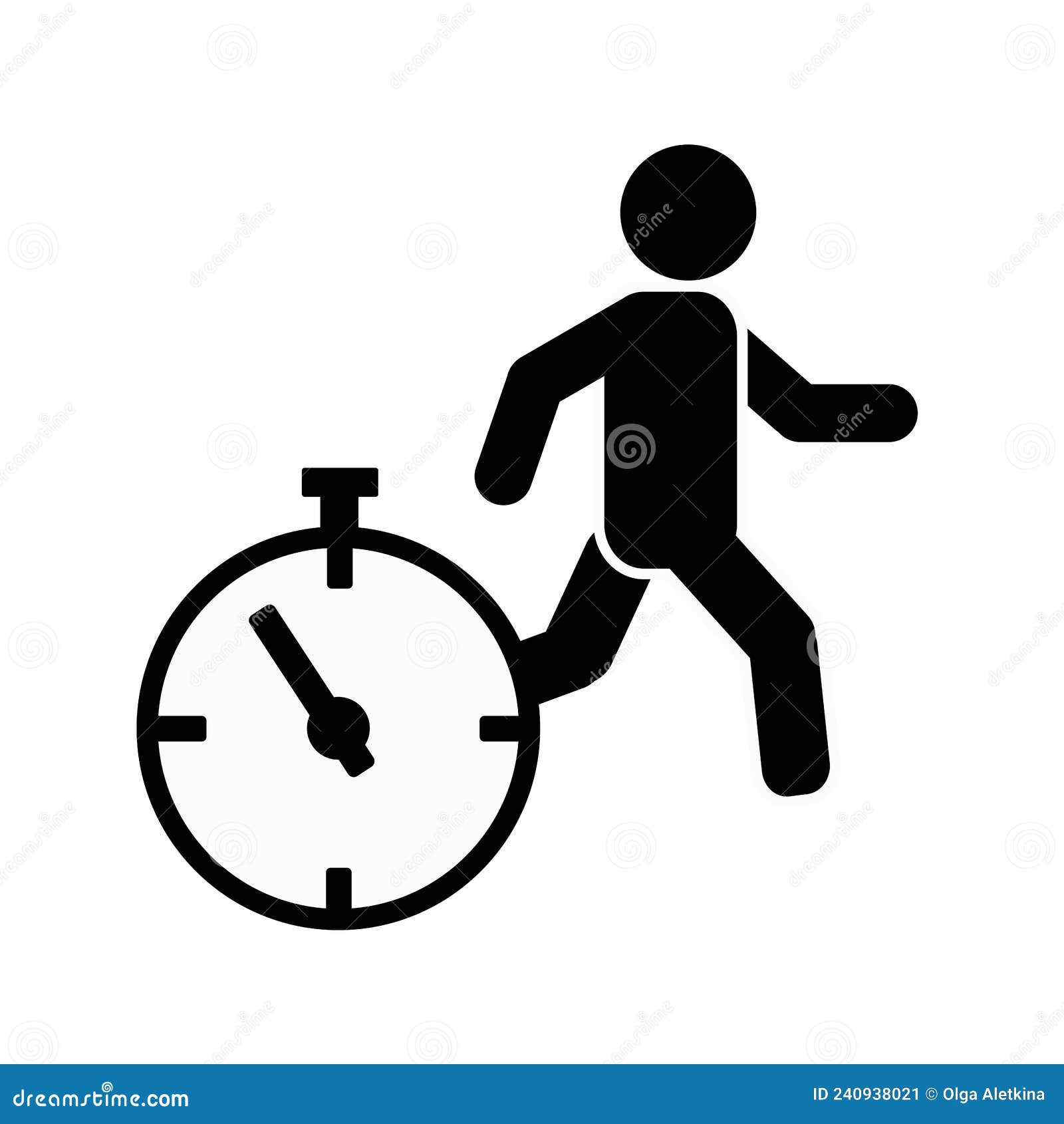 A Running Man with Clock Icon, Immediate Icon, Vector Stock Vector ...