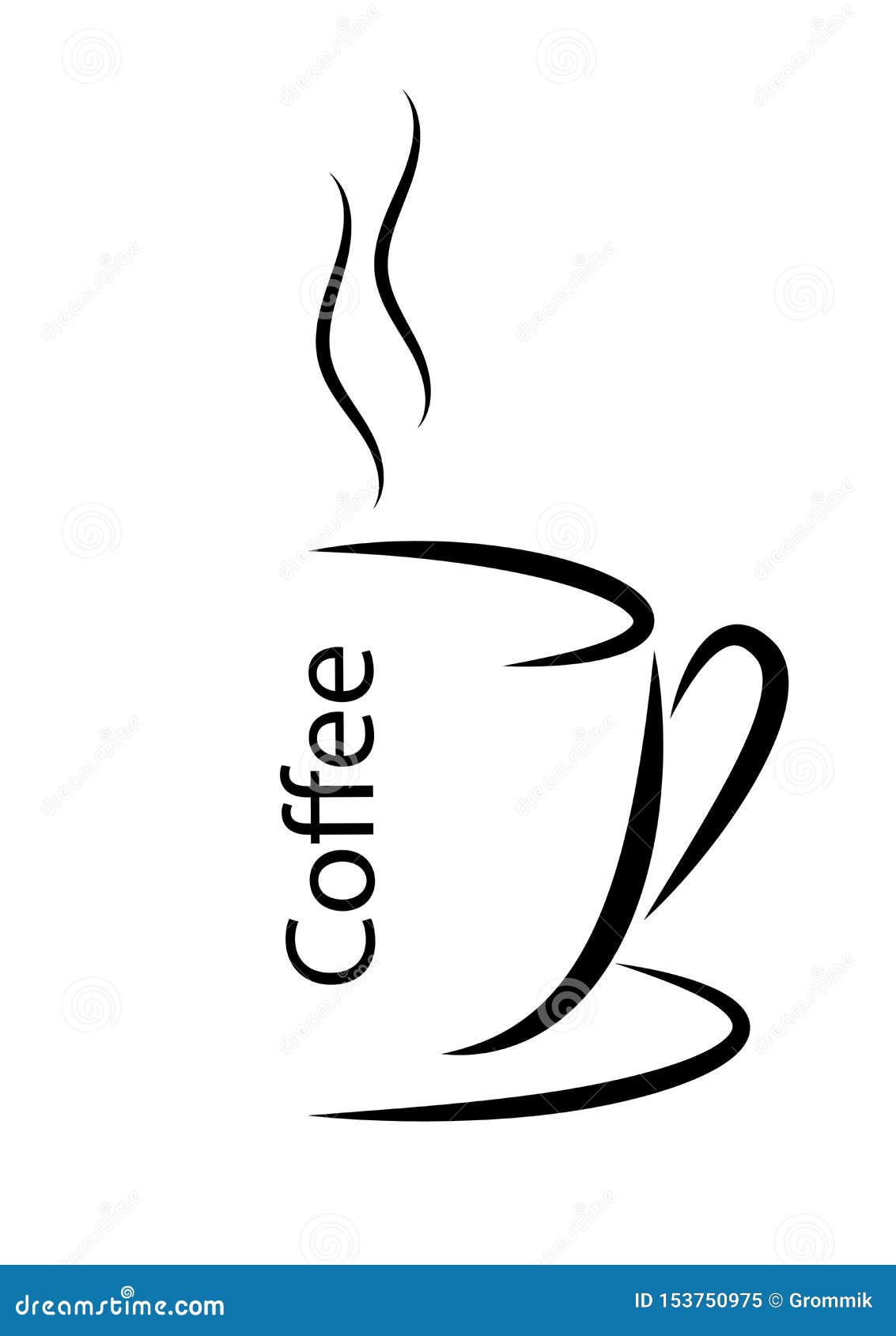 Abstract Vector Illustration of a Cup of Hot Coffee with Steam Stock ...