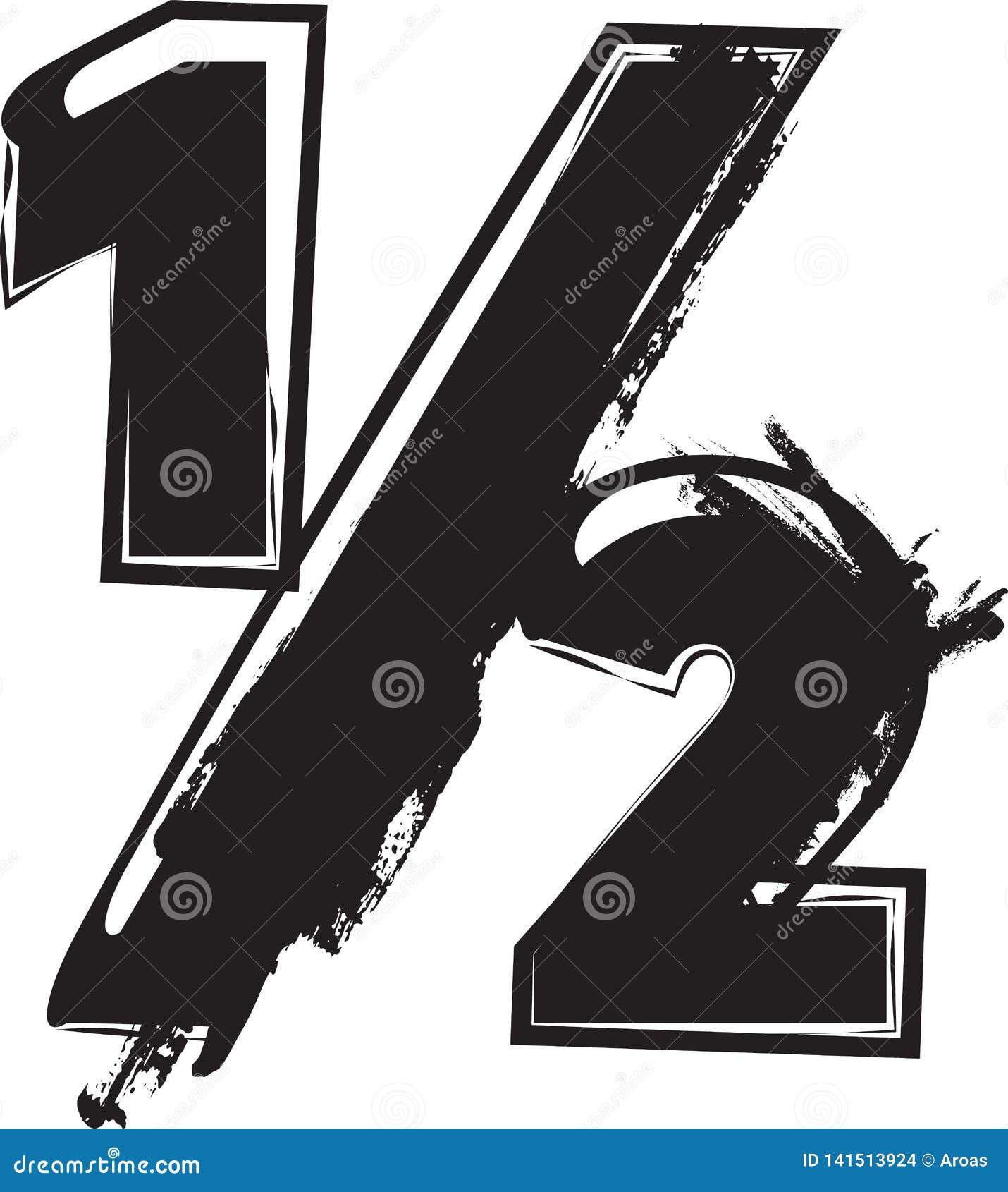 Abstract 1/2 Symbol stock vector. Illustration of isolated - 141513924