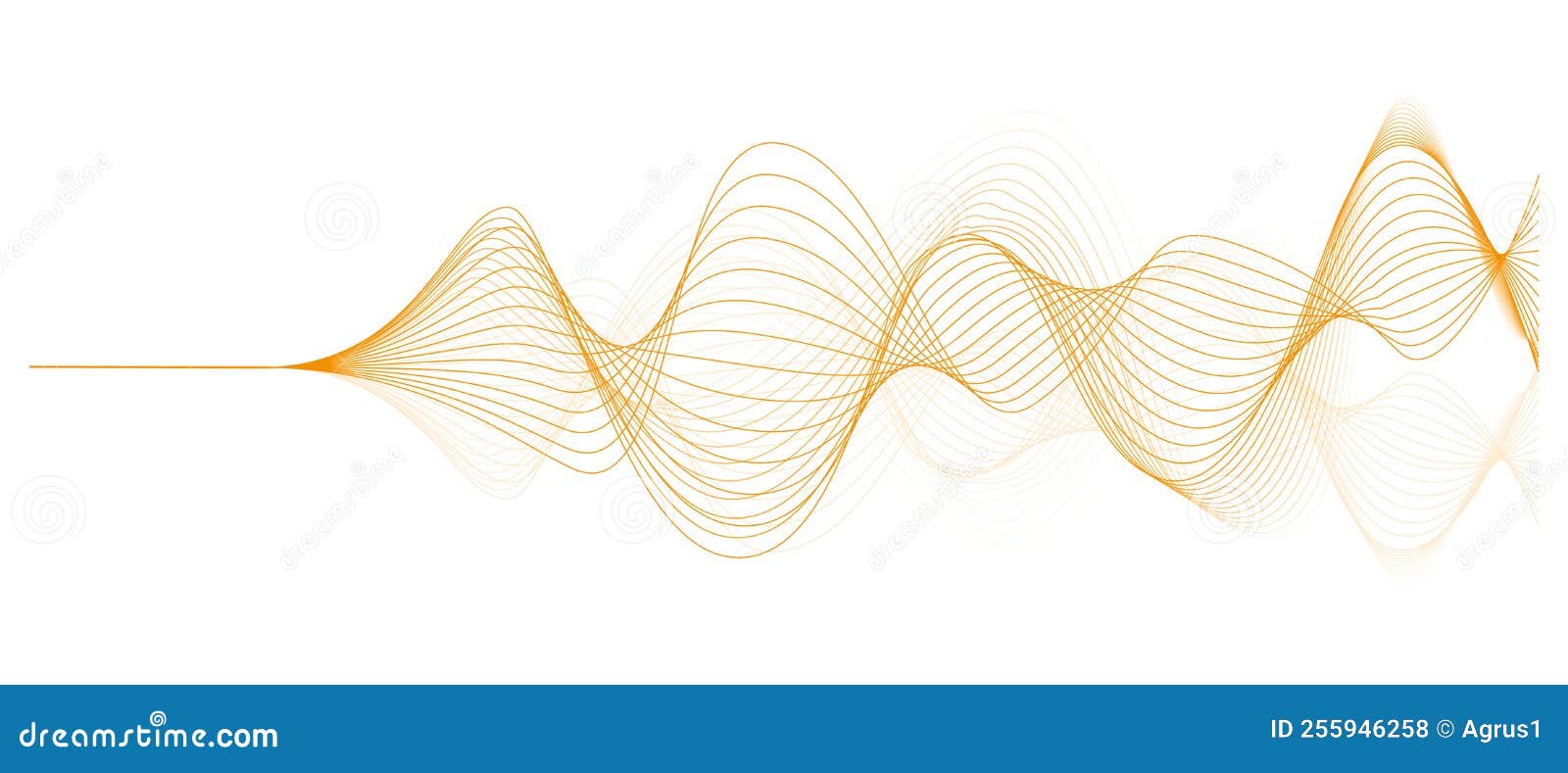 Abstract Vector Illustration of Gold Colored Wave Lines on White ...