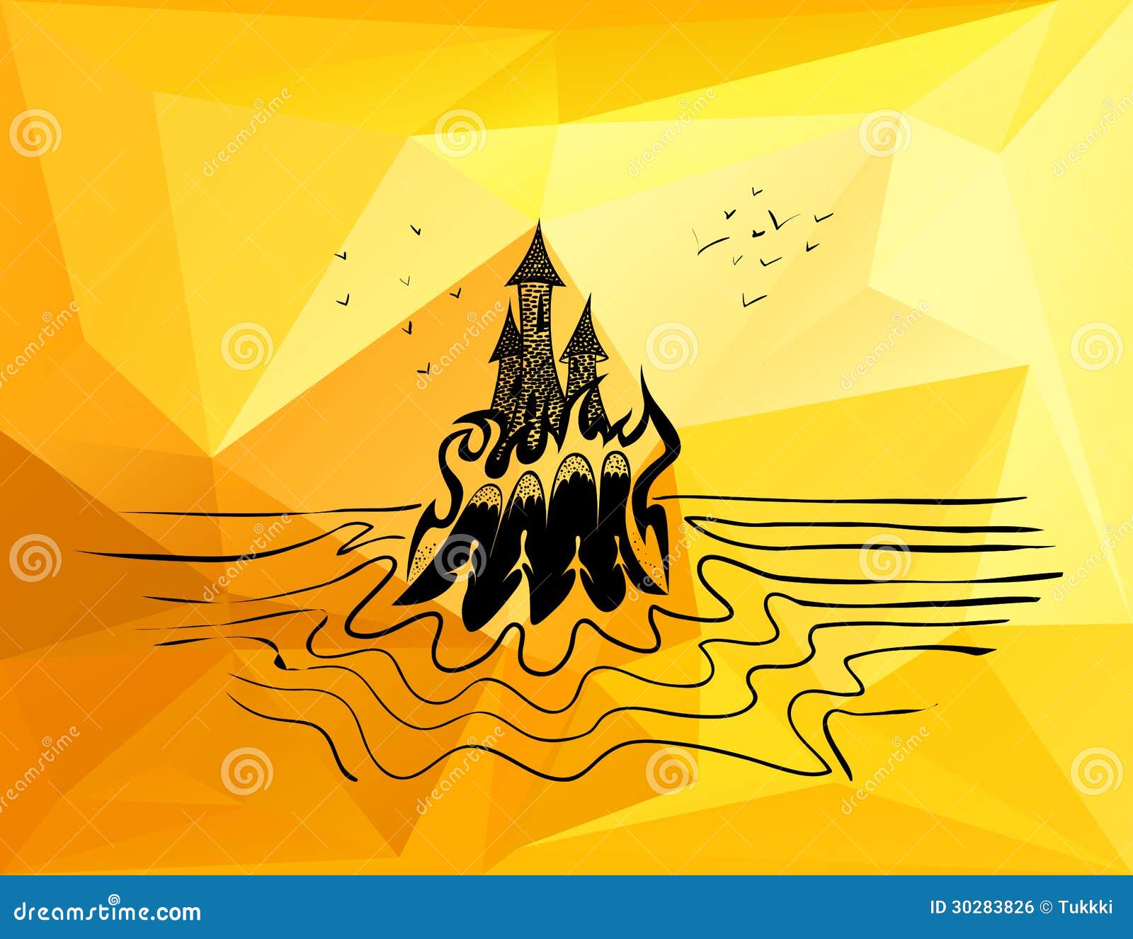 Castle With Fire Works Royalty-Free Stock Photography | CartoonDealer ...