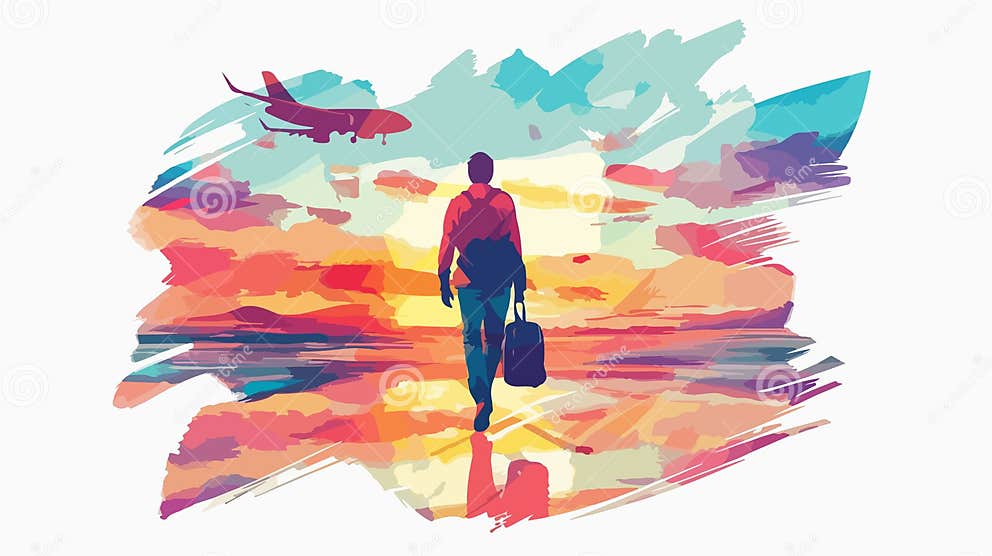 Abstract Vector Illustration of Leaving a Country Concept Stock Vector ...
