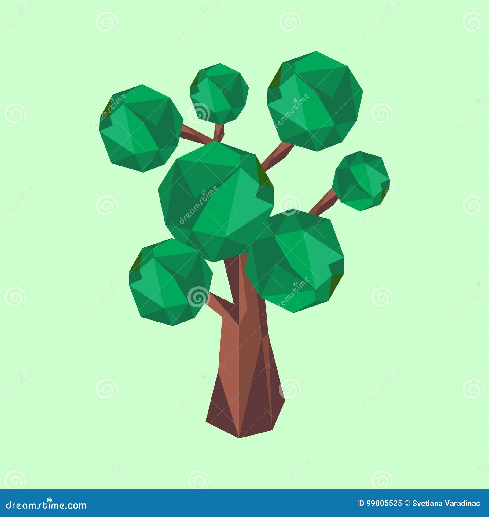 Conceptual Polygonal Geometric Tree. Stock Vector - Illustration of ...