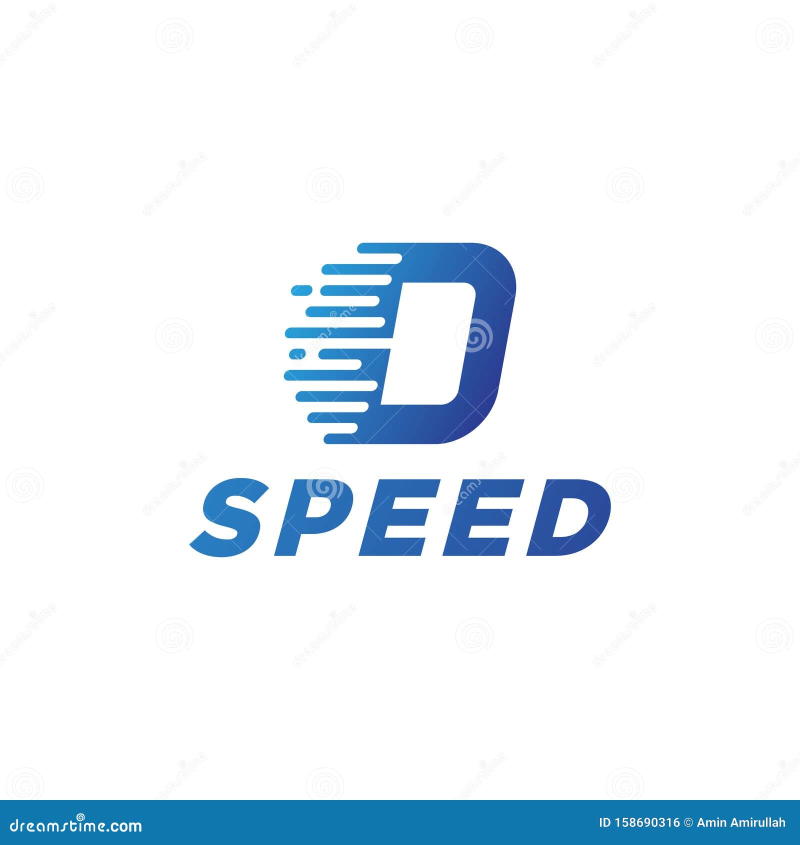 Abstract Vector Illustration Motion Fast Speed Initial Letter D Icon ...