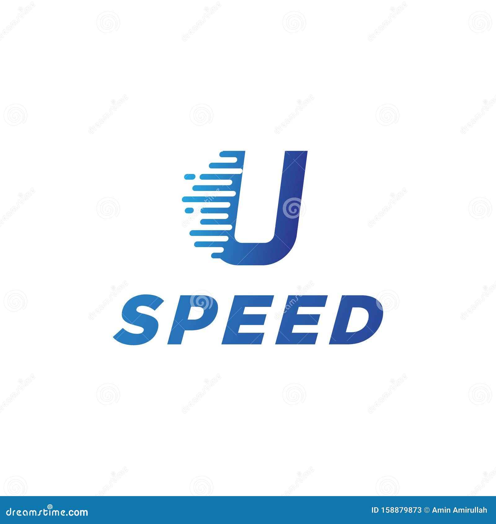 Abstract Vector Illustration Motion Fast Speed Initial Letter U Icon ...