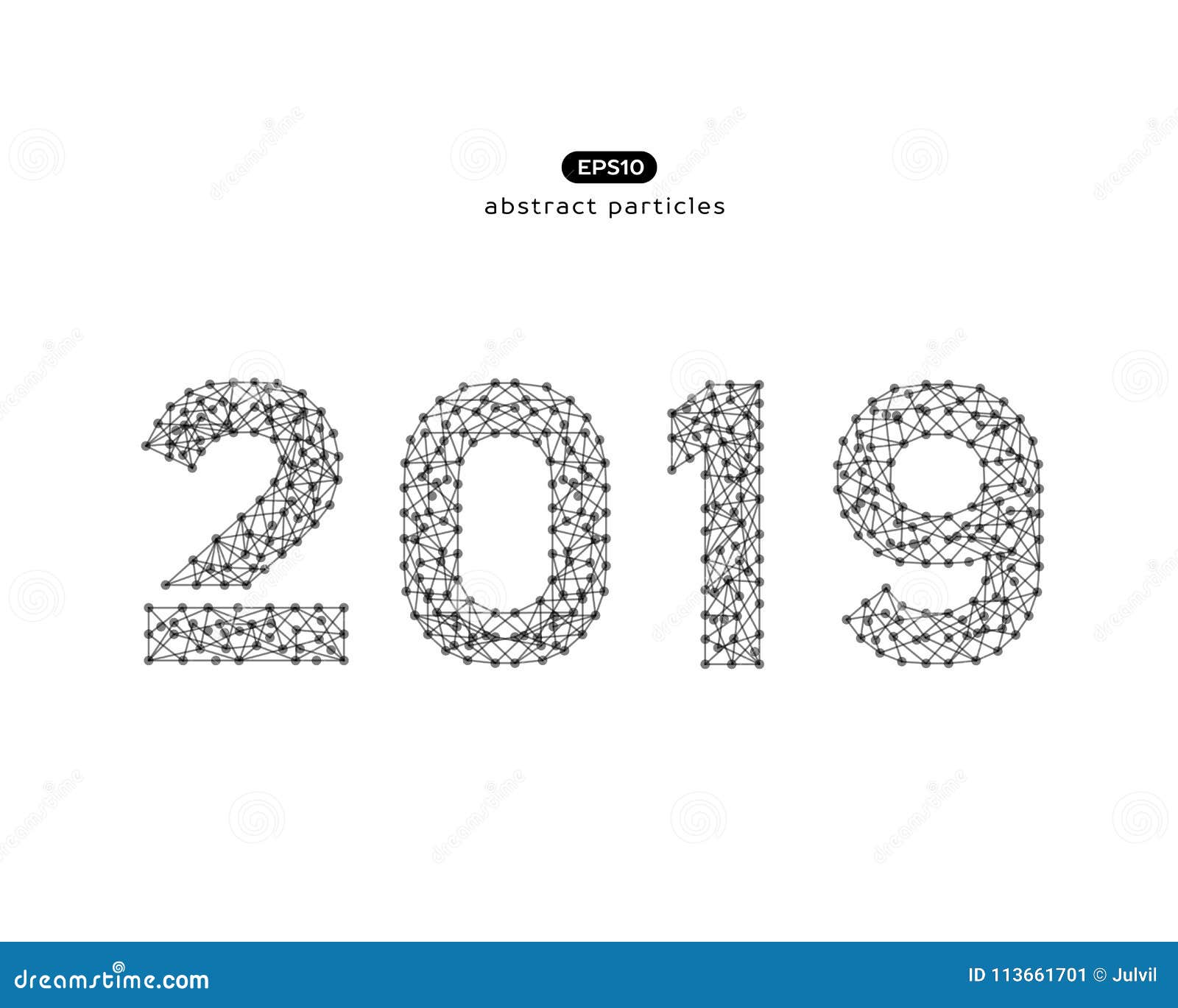 Abstract Vector Illustration of Number 2019. Stock Vector ...