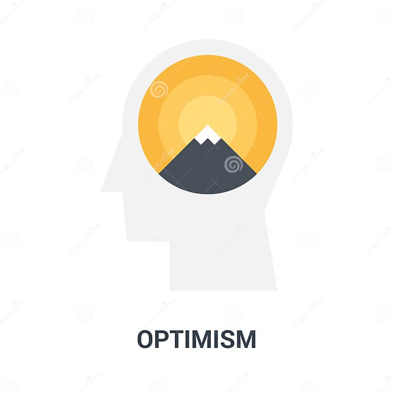 Optimism icon concept stock vector. Illustration of head - 131335764