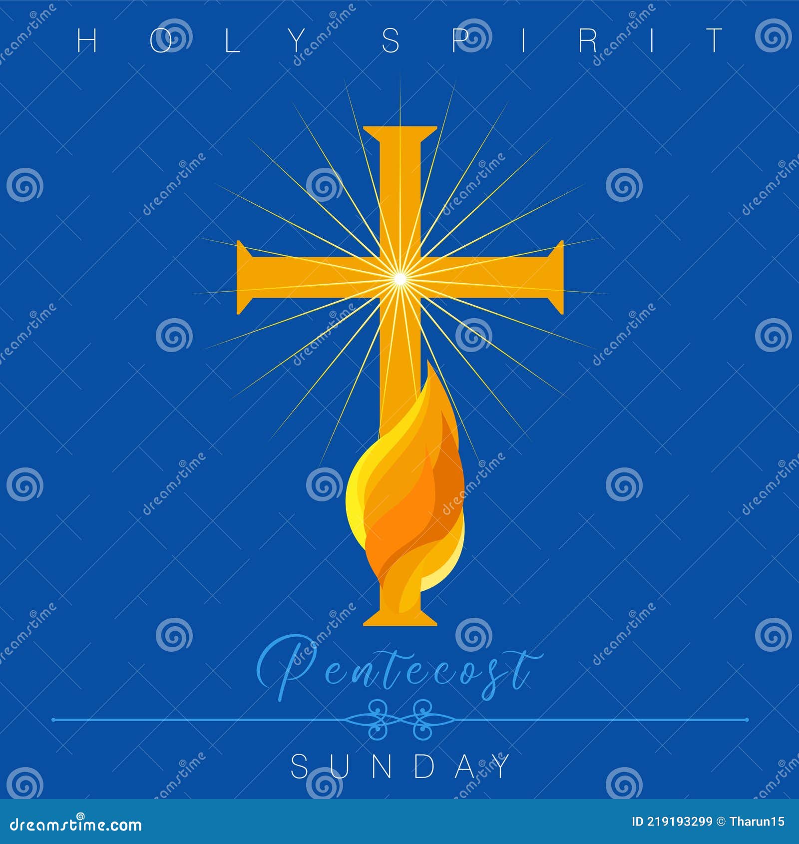 Pentecost Sunday, a Realization of the Holy Spirit Stock Vector ...