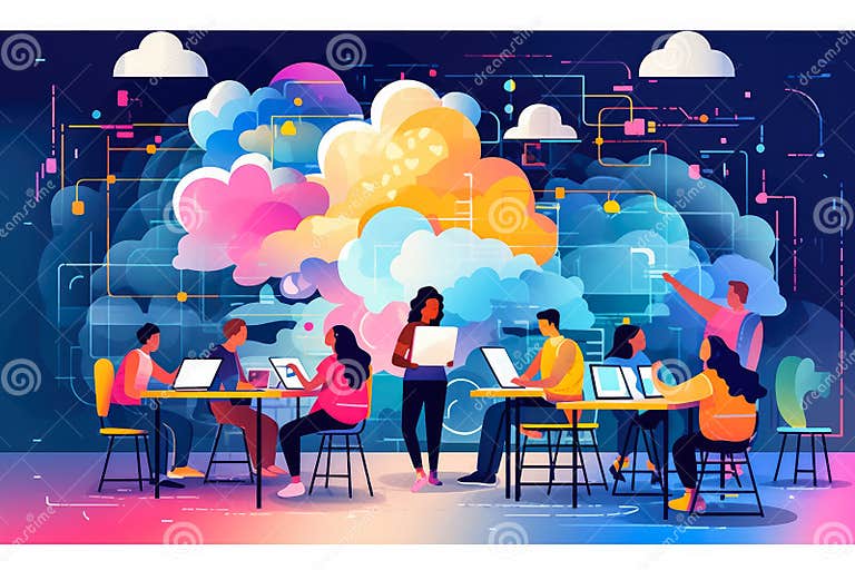 Abstract Vector Illustration Representing the Workflow and Benefits of ...