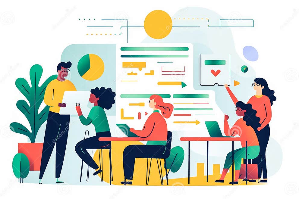 Abstract Vector Illustration Representing the Workflow and Benefits of ...