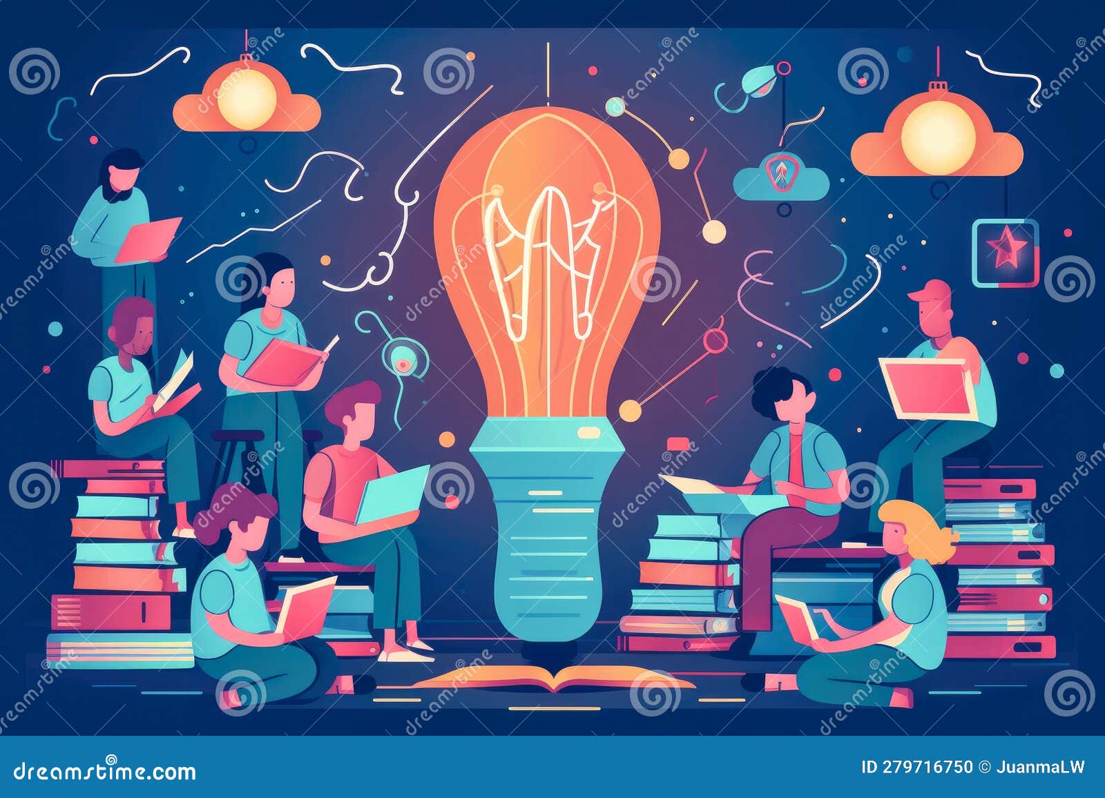 Abstract Vector Illustration Representing the Workflow and Benefits of ...